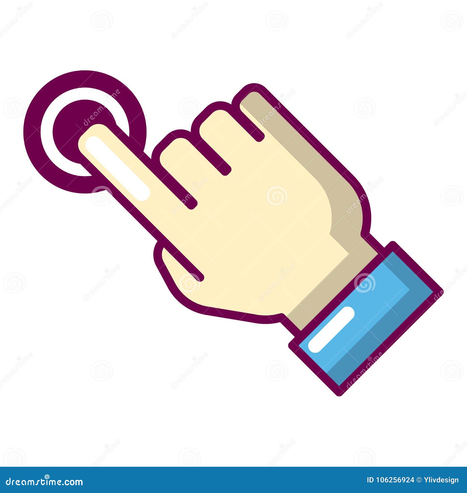 Cursor Hand Click Icon, Cartoon Style Stock Vector - Illustration of ...