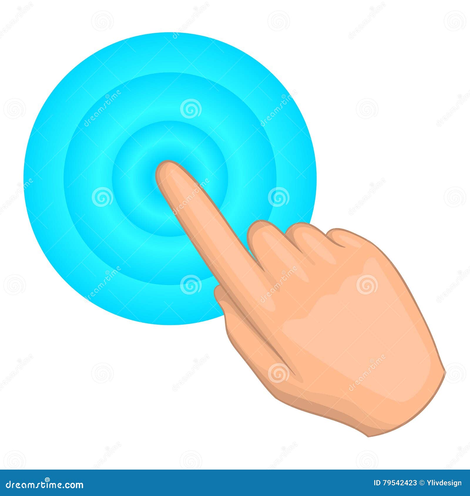Cursor Hand Click Icon, Cartoon Style Stock Vector - Illustration of ...