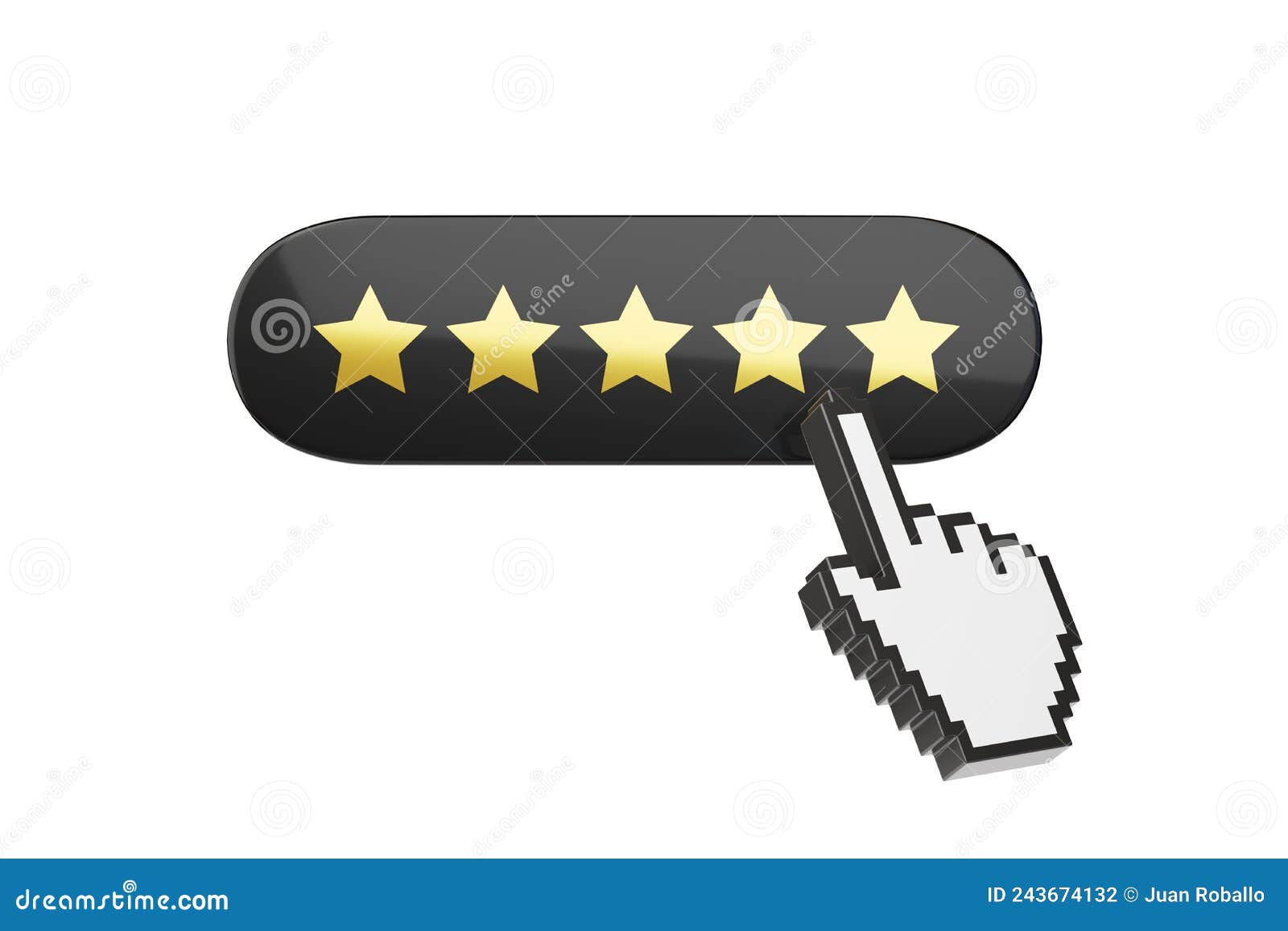 Ranking Five Star Vector Illustation. Gold And Silver Star Rating Icons ...