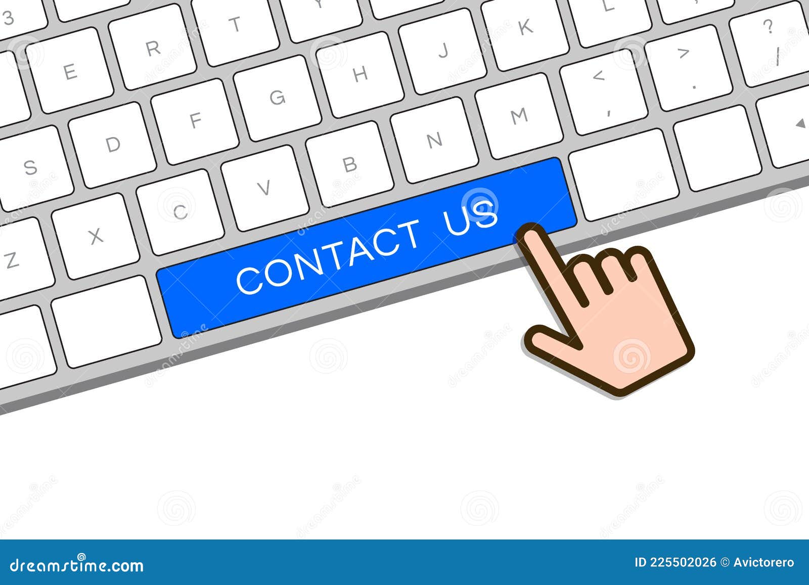 Cursor Hand on Contact Us Computer Keyboard Button Stock Vector ...