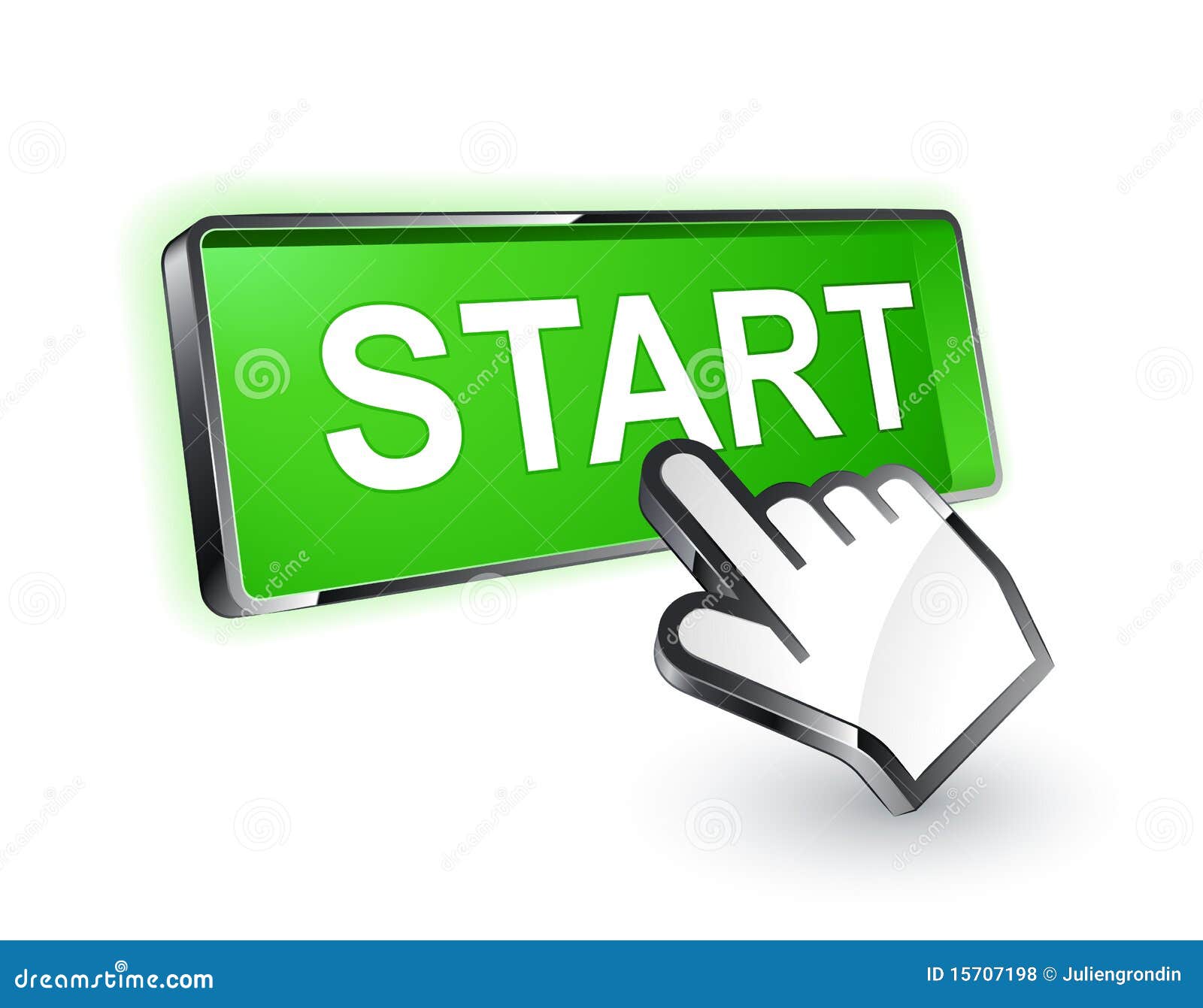 Cursor Hand Over Start Button Stock Vector - Illustration of background ...
