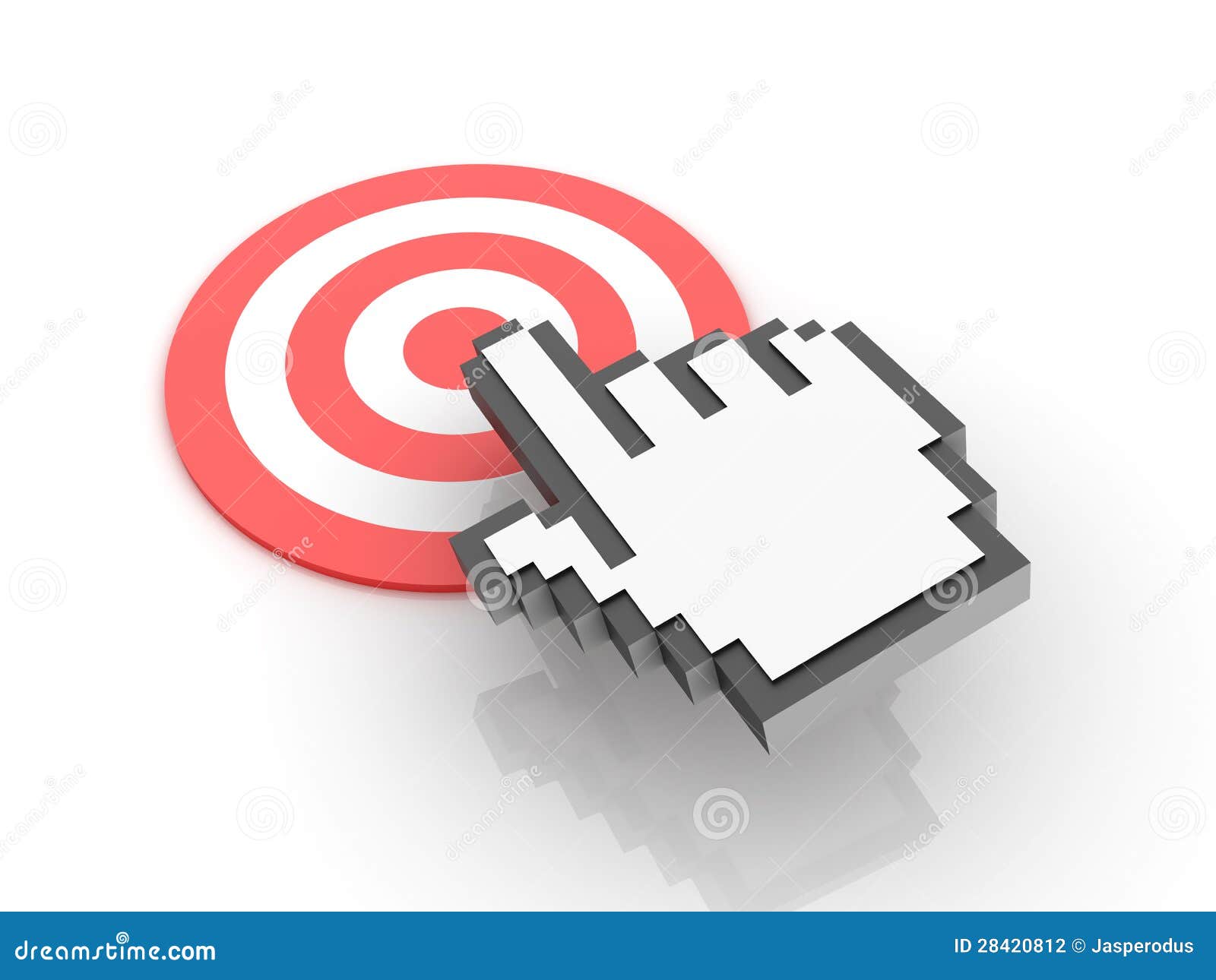 Cursor Hand Over the Target Stock Illustration - Illustration of center ...