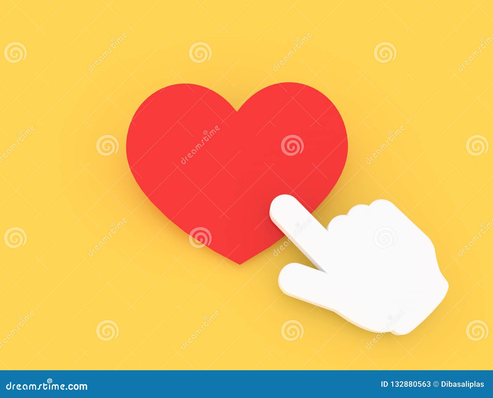 Cursor Hand Presses the Red Heart . Stock Illustration - Illustration ...