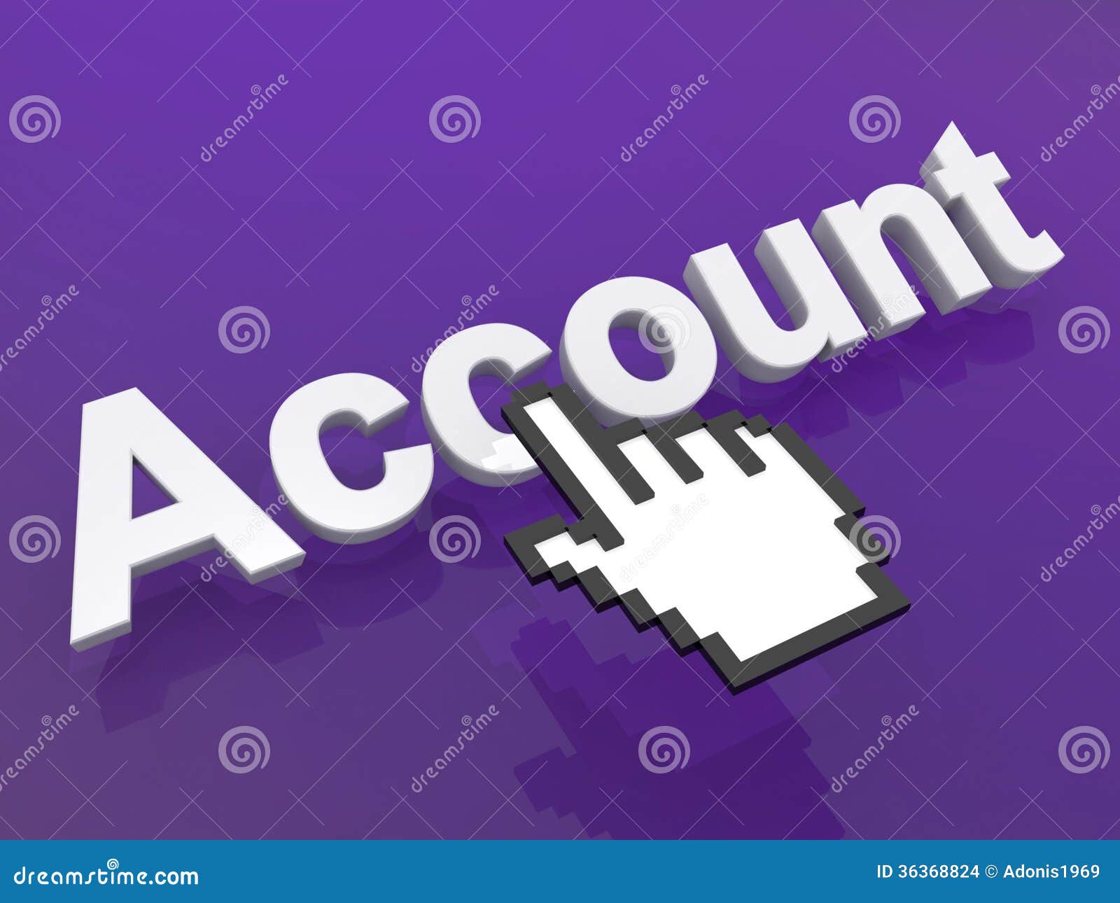 Cursor Hand on Word Account Stock Photo - Image of statement, cursor ...