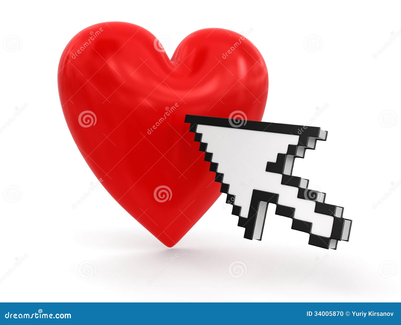 Cursor and Heart (clipping Path Included) Stock Illustration ...