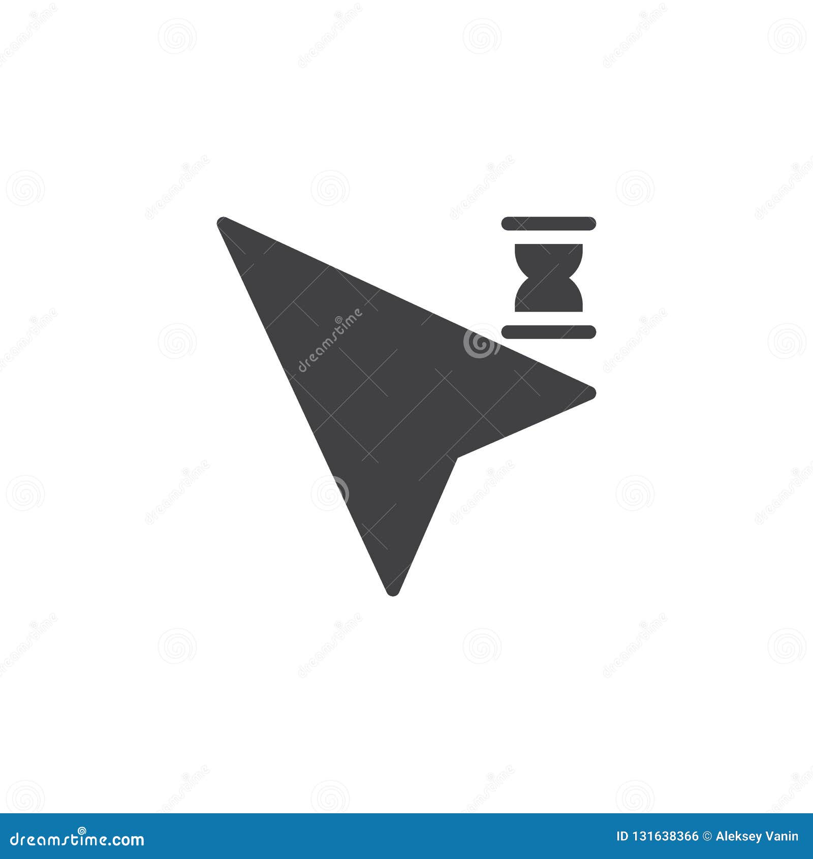 Cursor and Hourglass Vector Icon Stock Vector - Illustration of period ...
