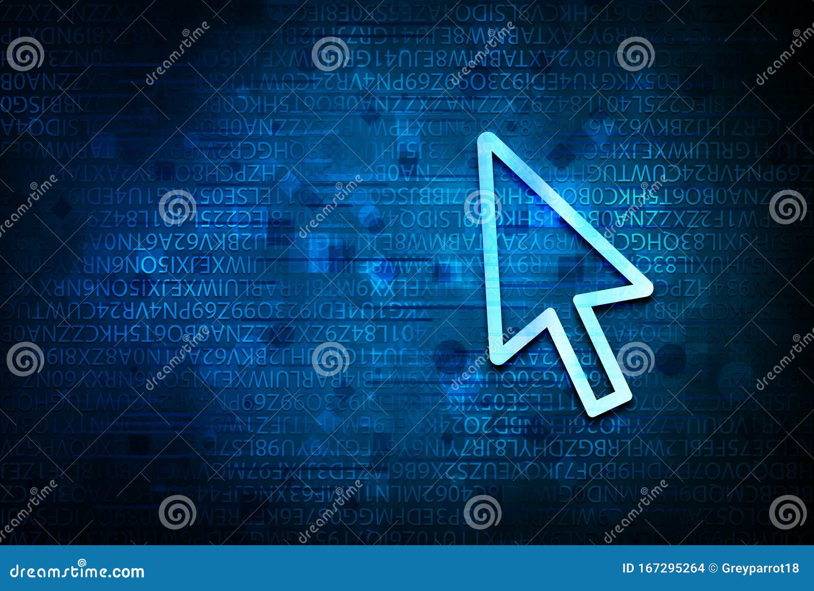 Cursor Icon Abstract Blue Background Illustration Design Stock ...