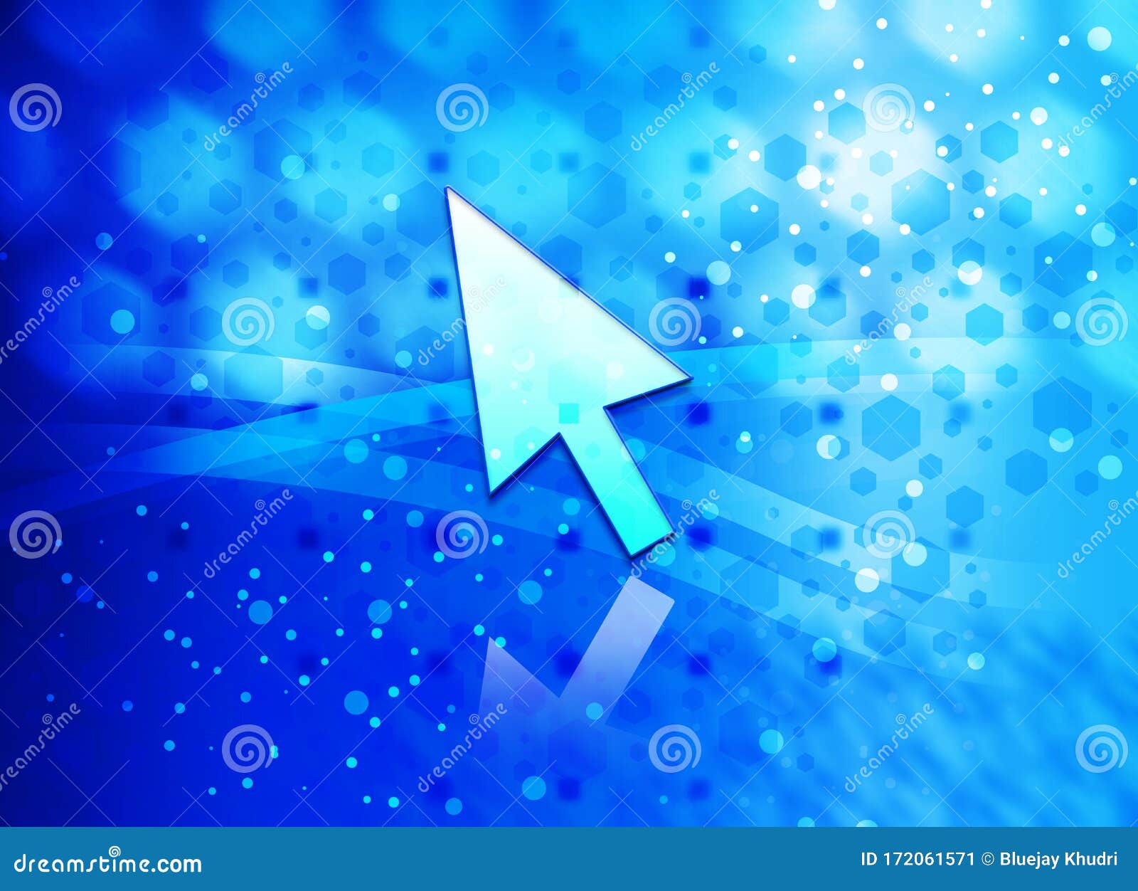 Cursor Icon Abstract Light Cyan Blue Hexagon Pattern Background Stock Illustration ...