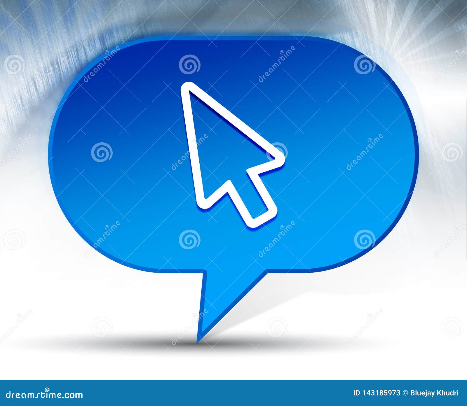 Cursor Icon Blue Bubble Background Stock Illustration - Illustration of ...