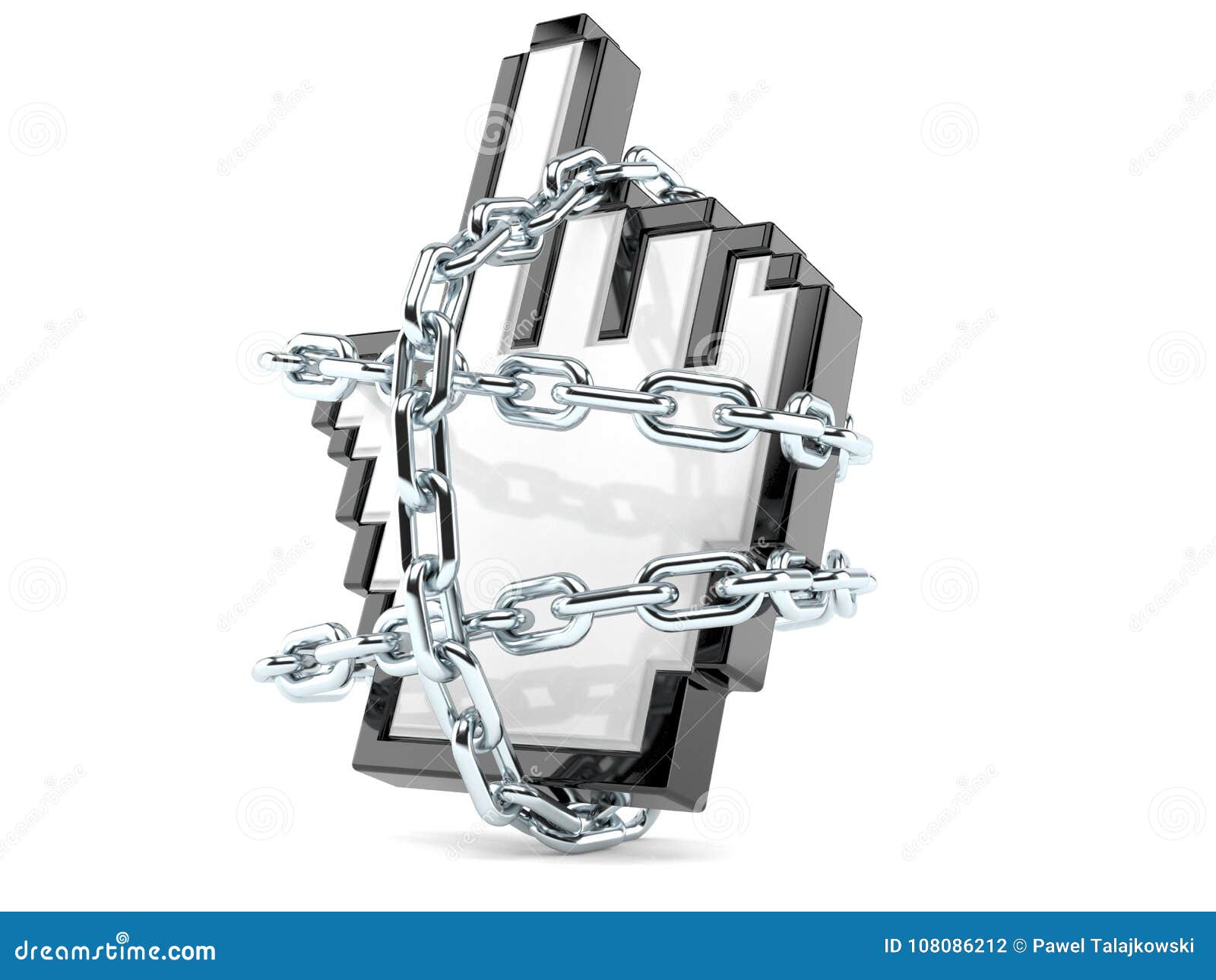 Cursor icon with chain stock illustration. Illustration of page - 108086212