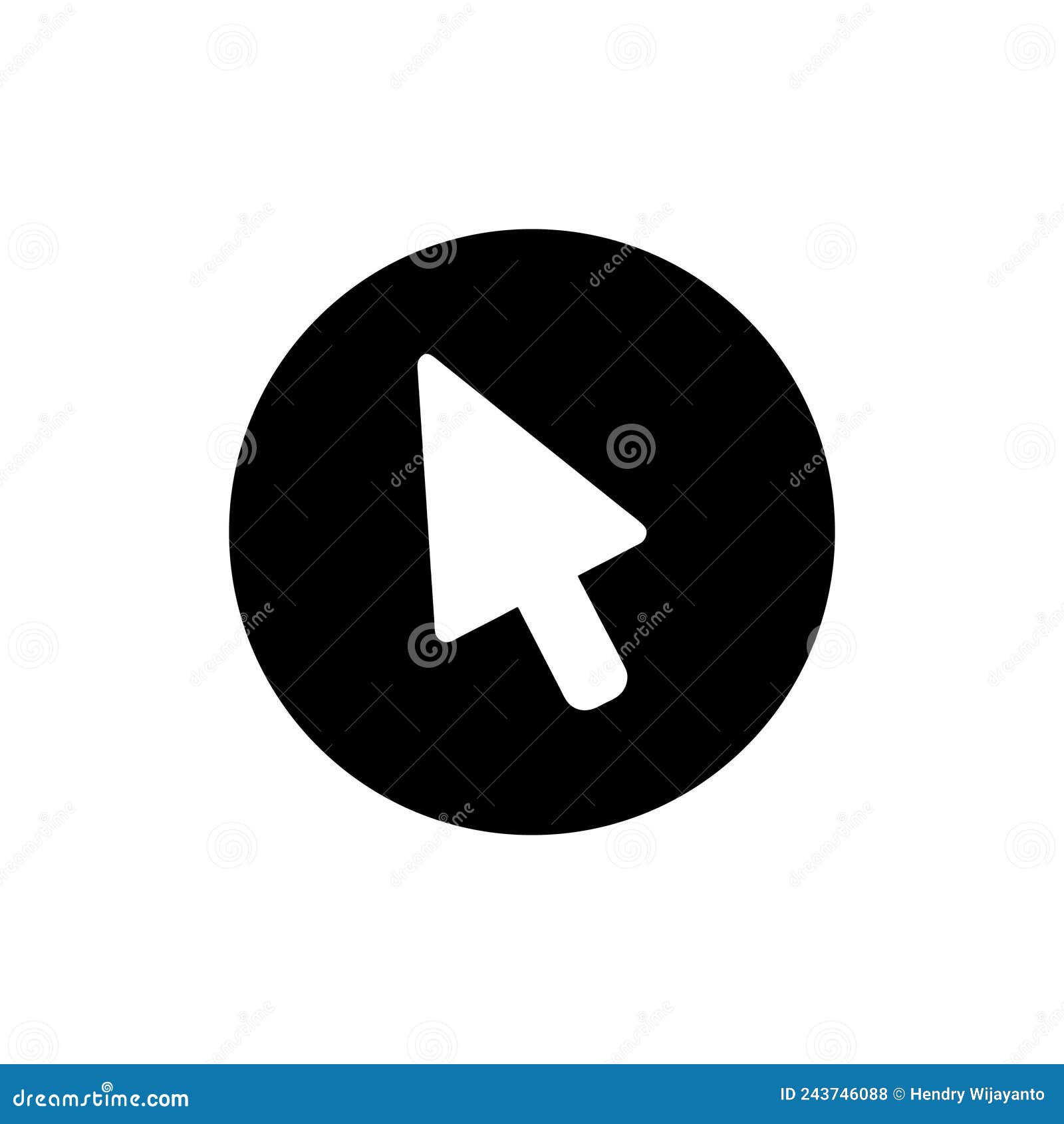Cursor Icon in Circle Icon and Simple Flat Symbol for Website,mobile ...