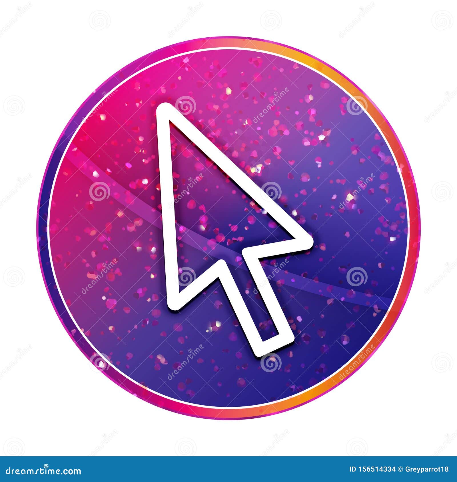 Cursor Icon Creative Trendy Colorful Round Button Illustration Stock ...
