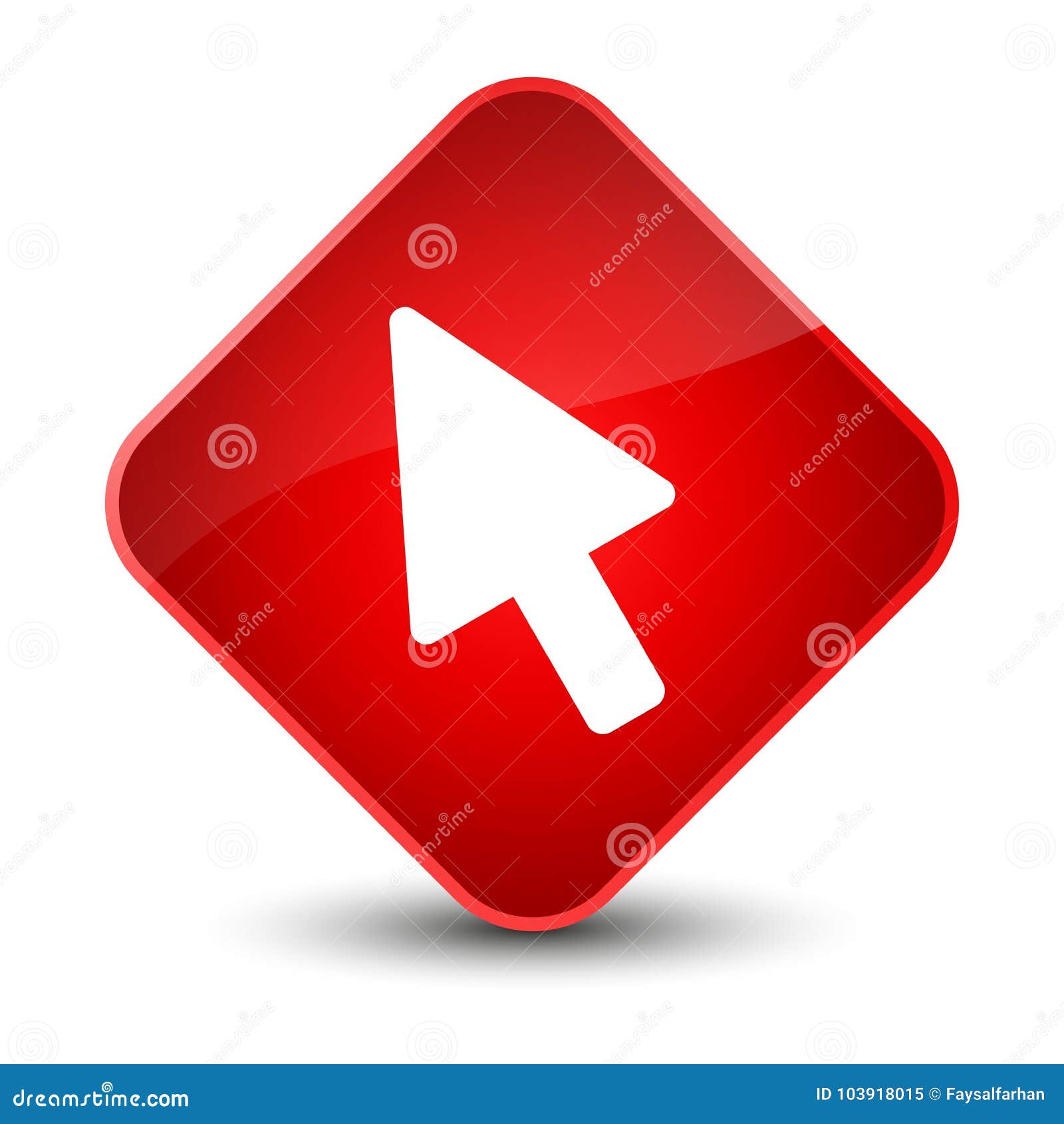 Cursor Icon Elegant Red Diamond Button Stock Illustration ...