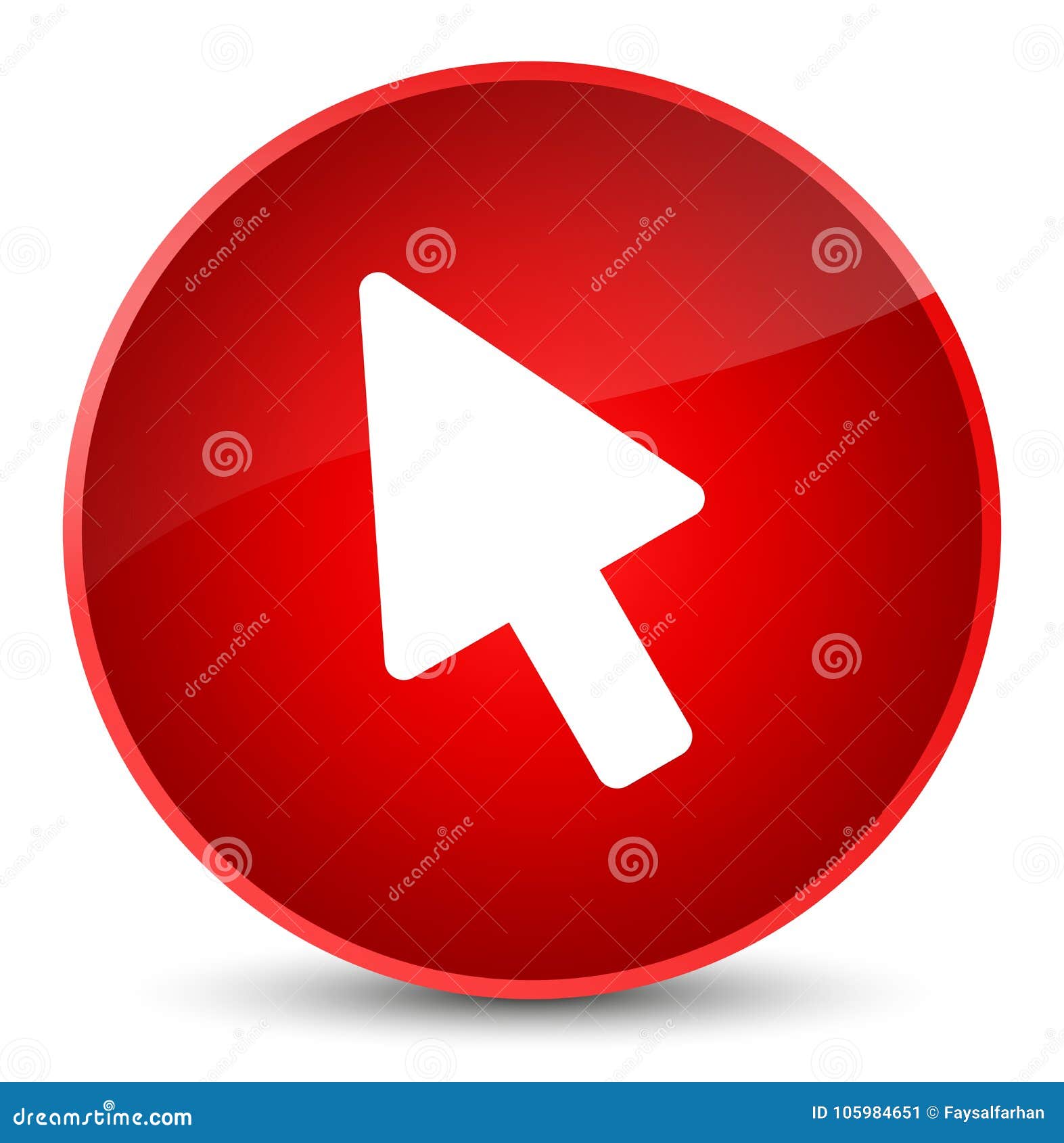 Cursor Icon Elegant Red Round Button Stock Illustration - Illustration ...