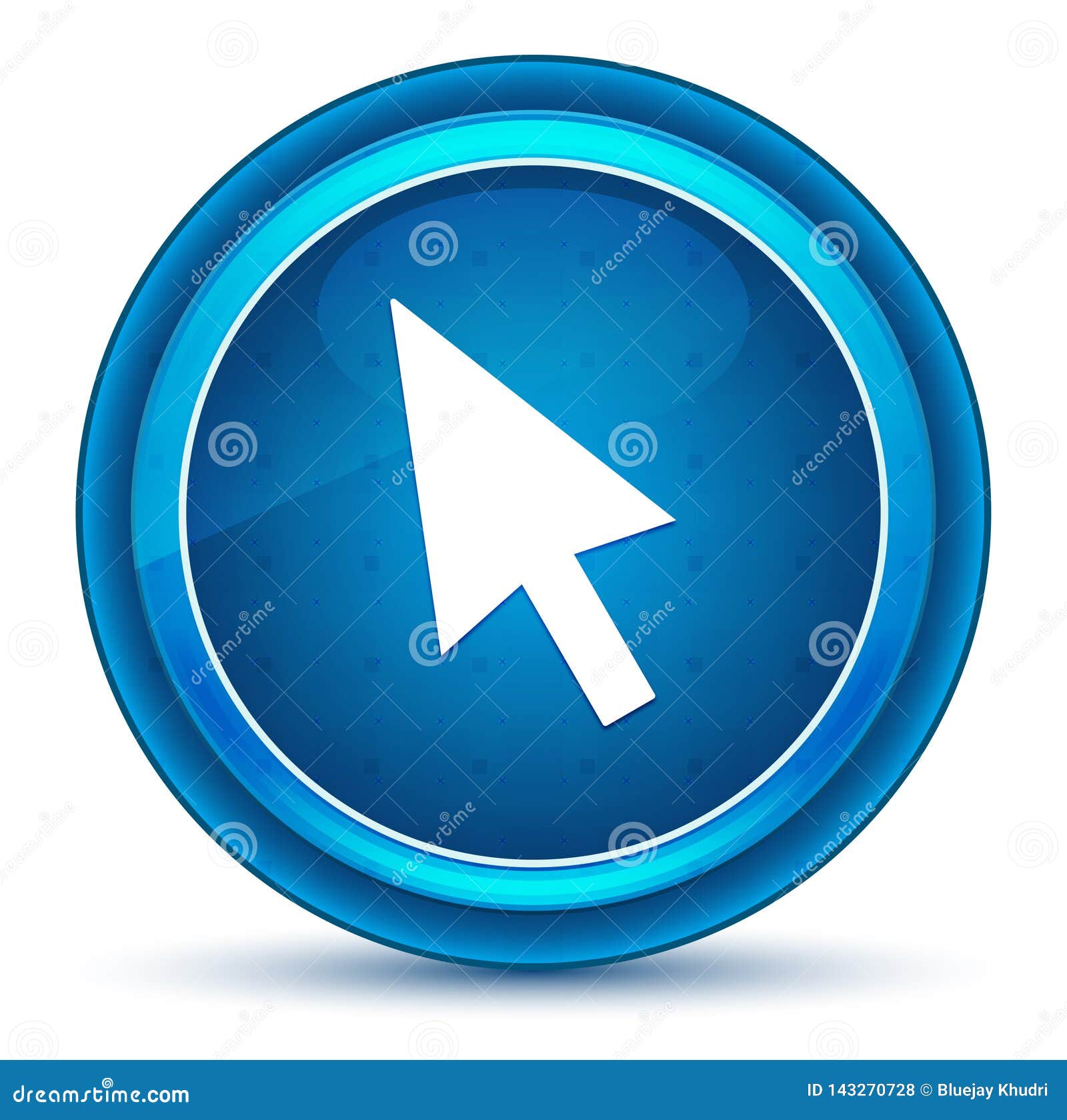 Cursor Icon Eyeball Blue Round Button Stock Illustration - Illustration ...