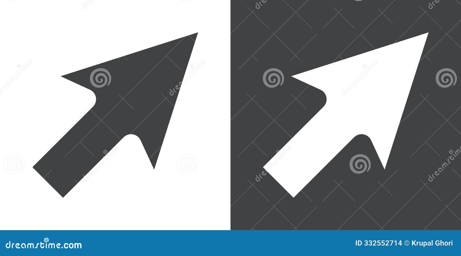Cursor Icon Flat Set in Black and White Color Stock Vector ...
