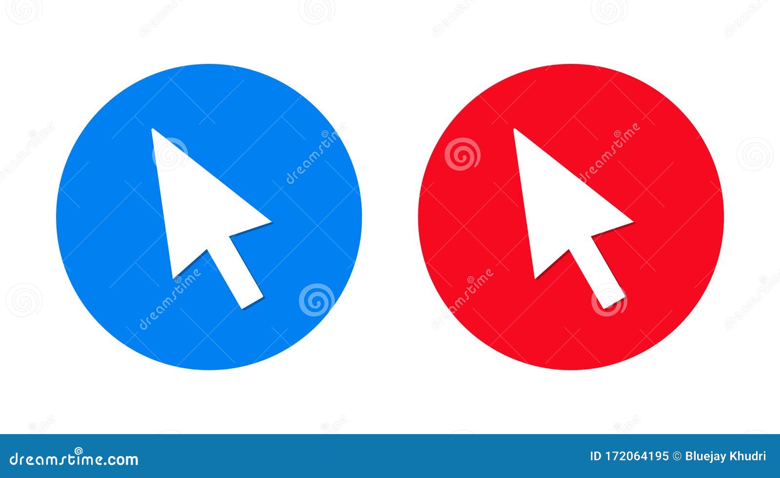 Cursor Icon Flat Trendy Round Button Set Stock Vector - Illustration of ...
