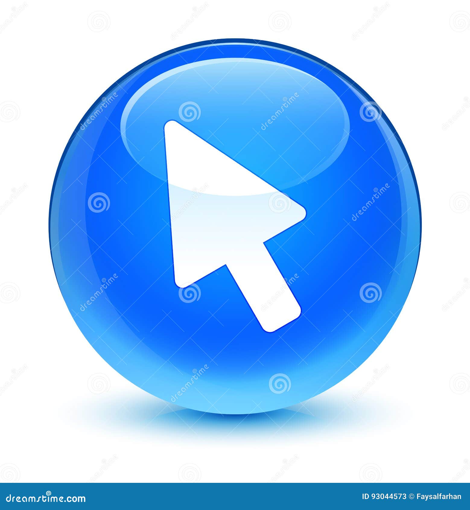 Cursor Icon Glassy Cyan Blue Round Button Stock Illustration ...