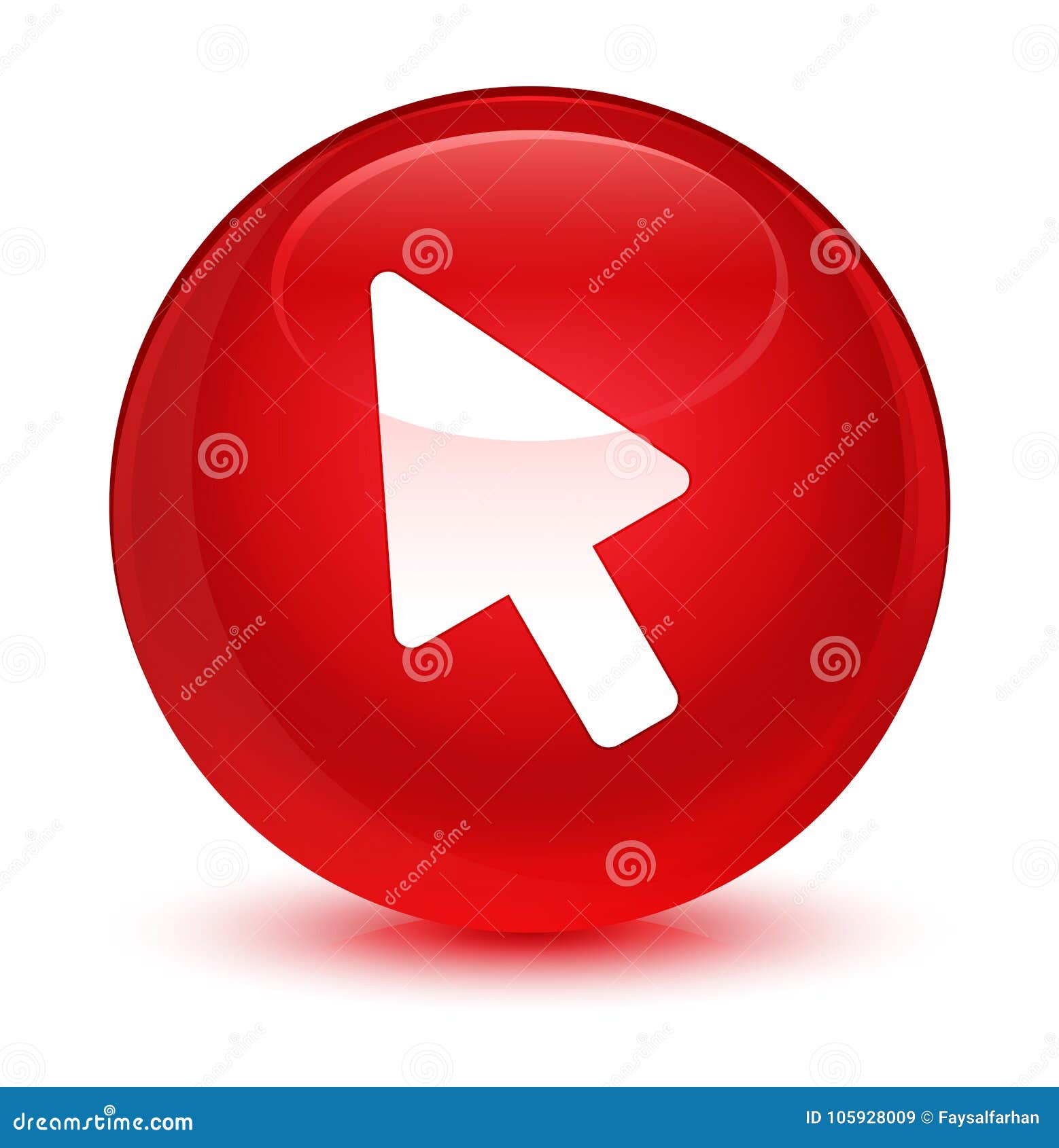 Cursor Icon Glassy Red Round Button Stock Illustration - Illustration ...