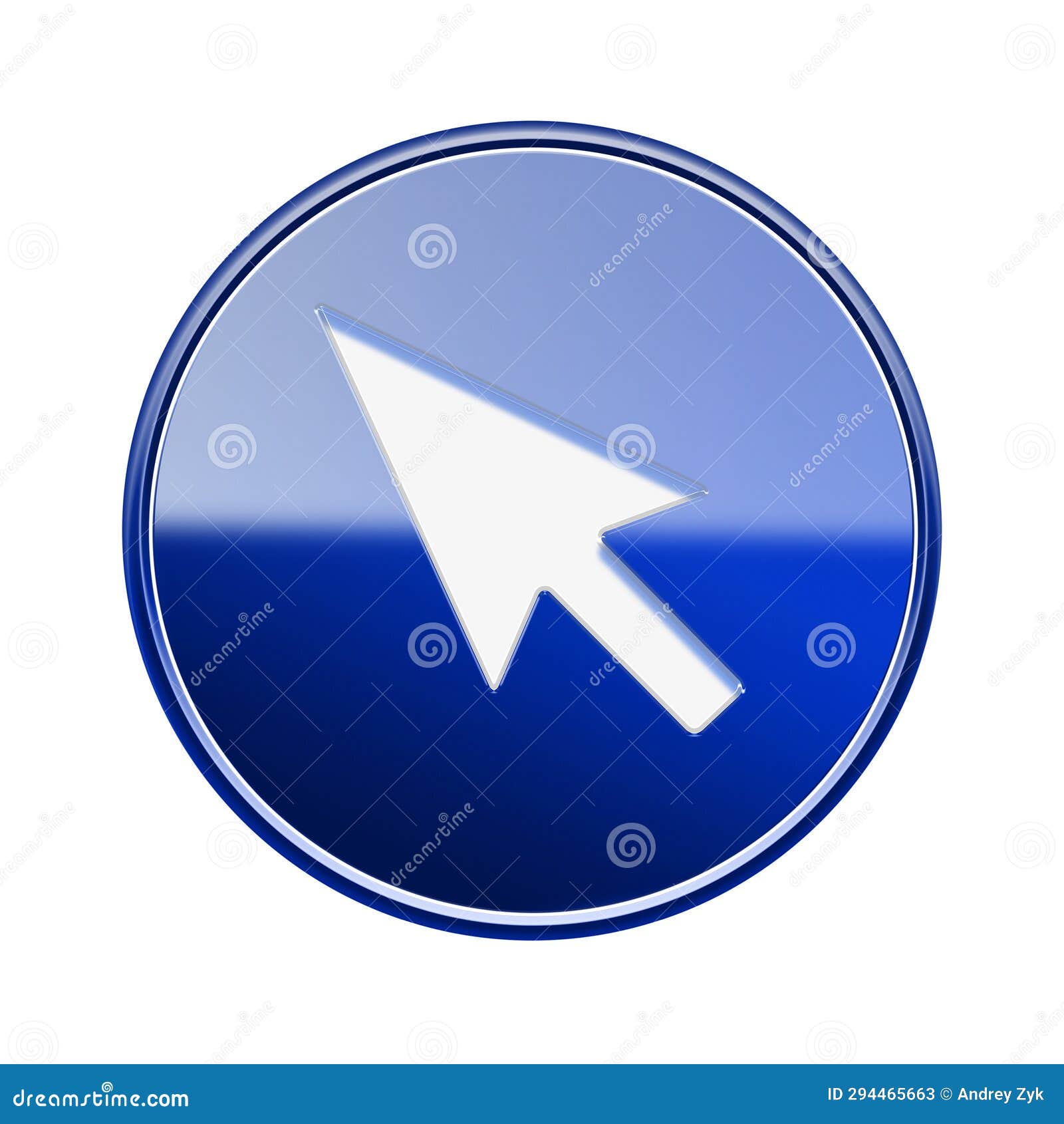 Cursor icon glossy blue. stock illustration. Illustration of pixel ...