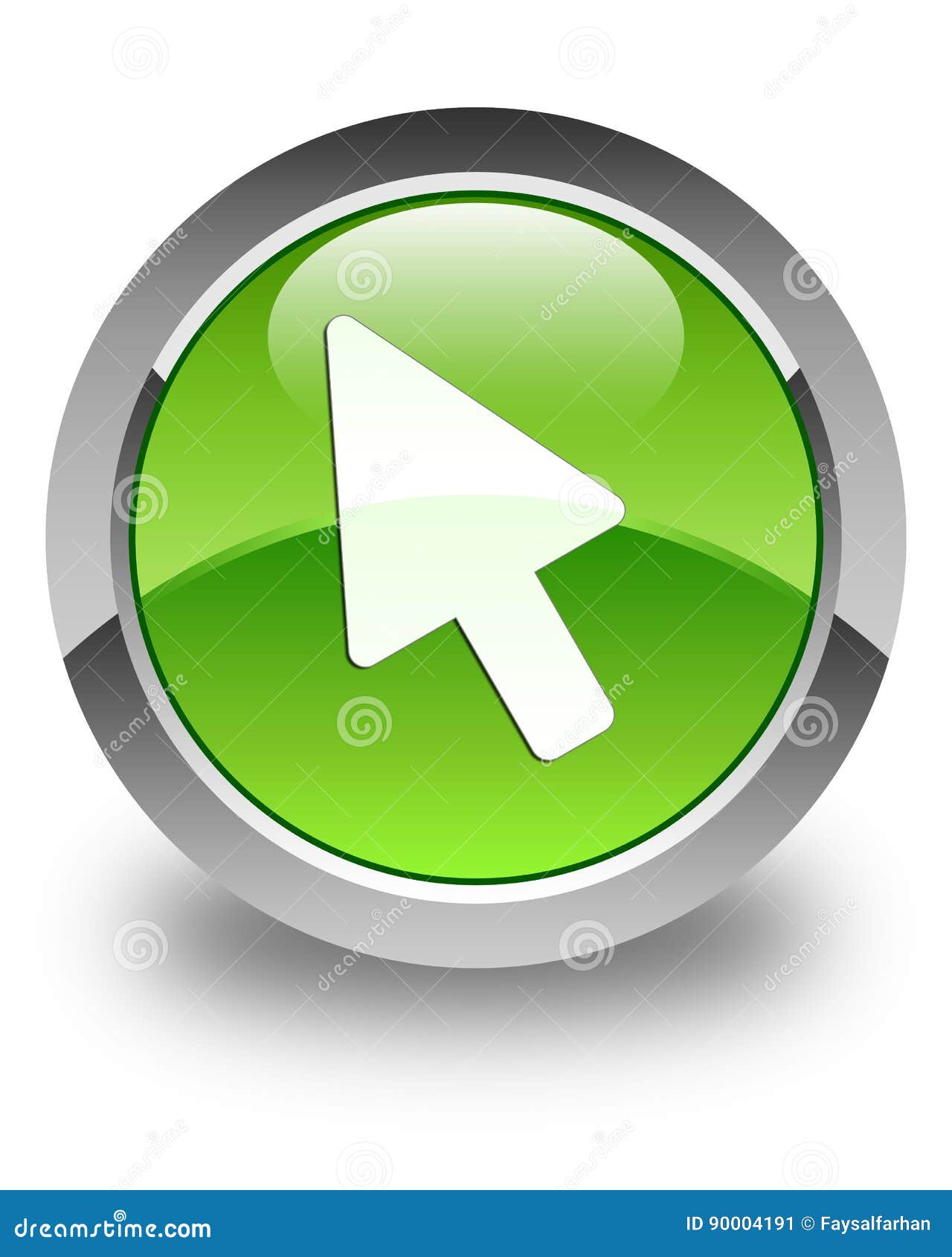 Cursor Icon Glossy Green Round Button Stock Illustration - Illustration ...