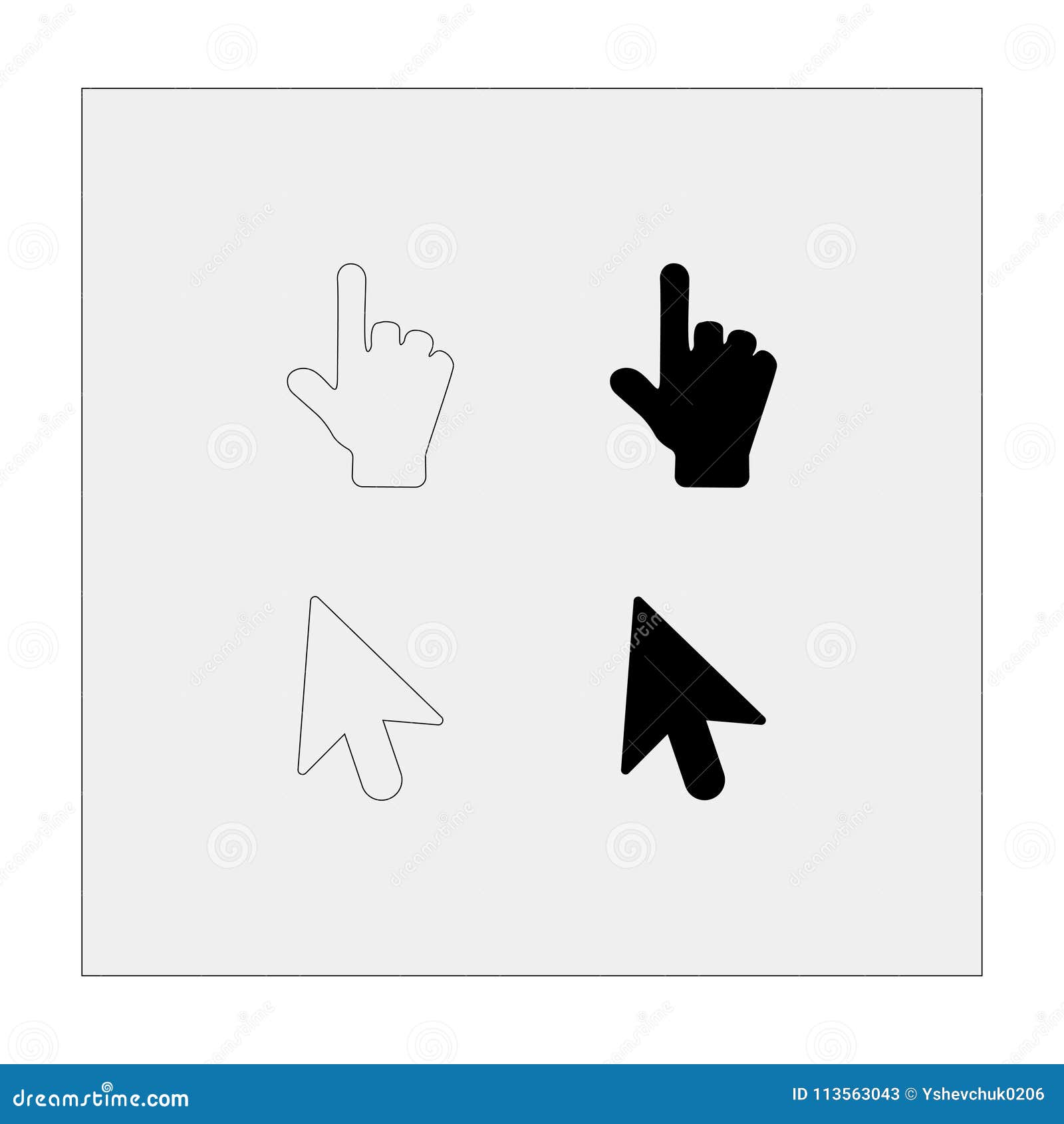 Cursor Icon. Gray Background. Vector Illustration. Stock Vector ...