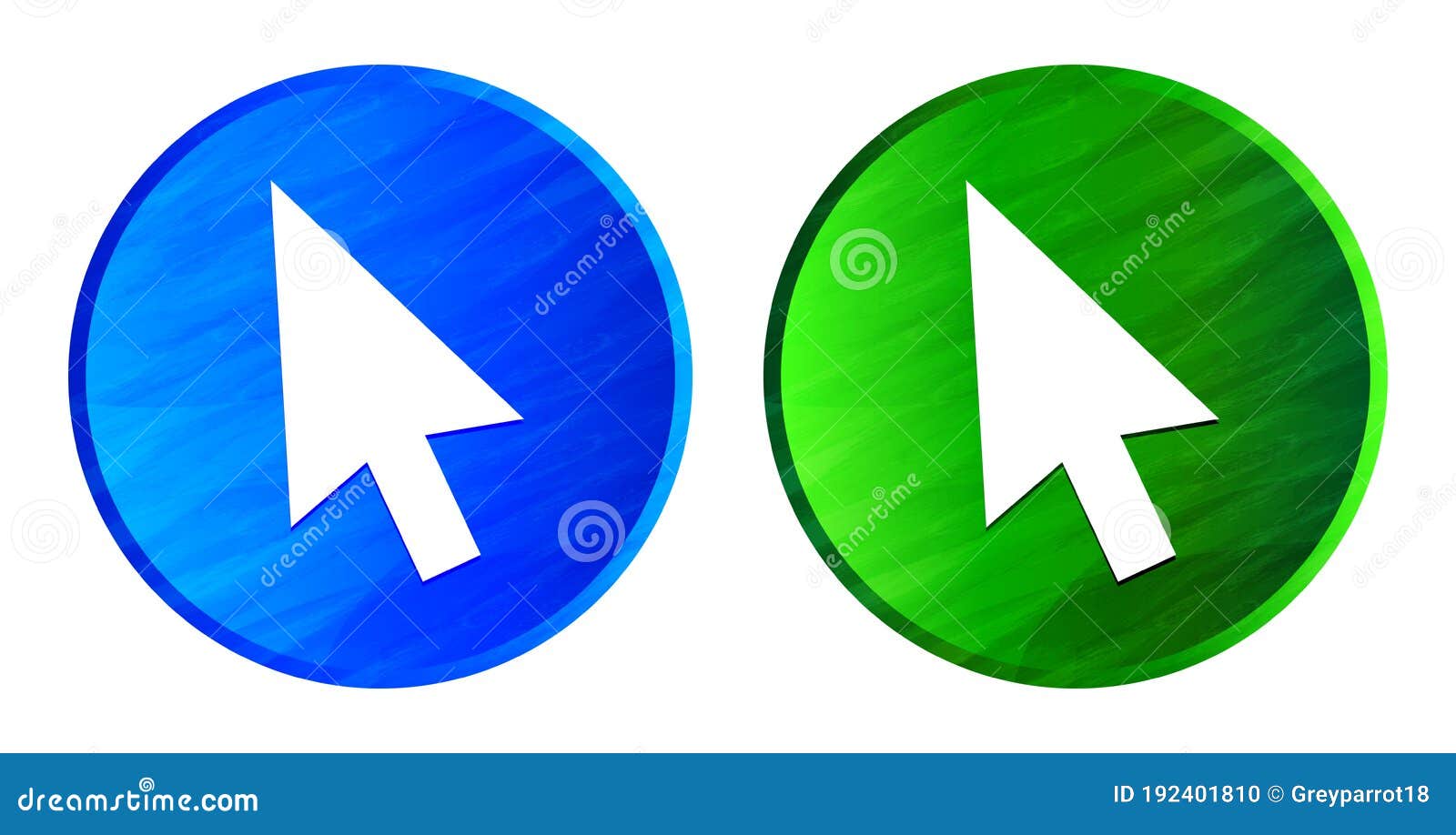 Cursor Icon Grunge Texture Round Button Set Illustration Stock ...