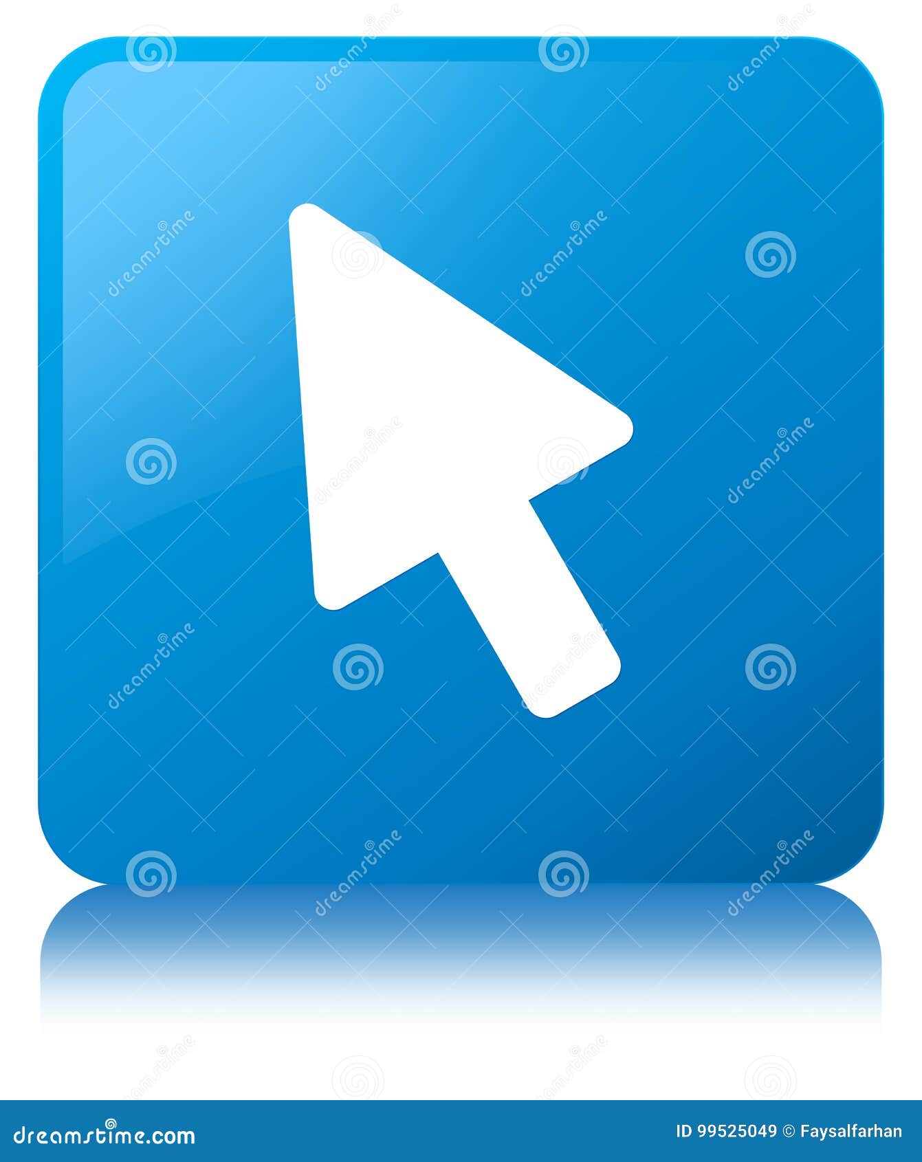 Cursor Icon Cyan Blue Square Button Stock Illustration - Illustration ...