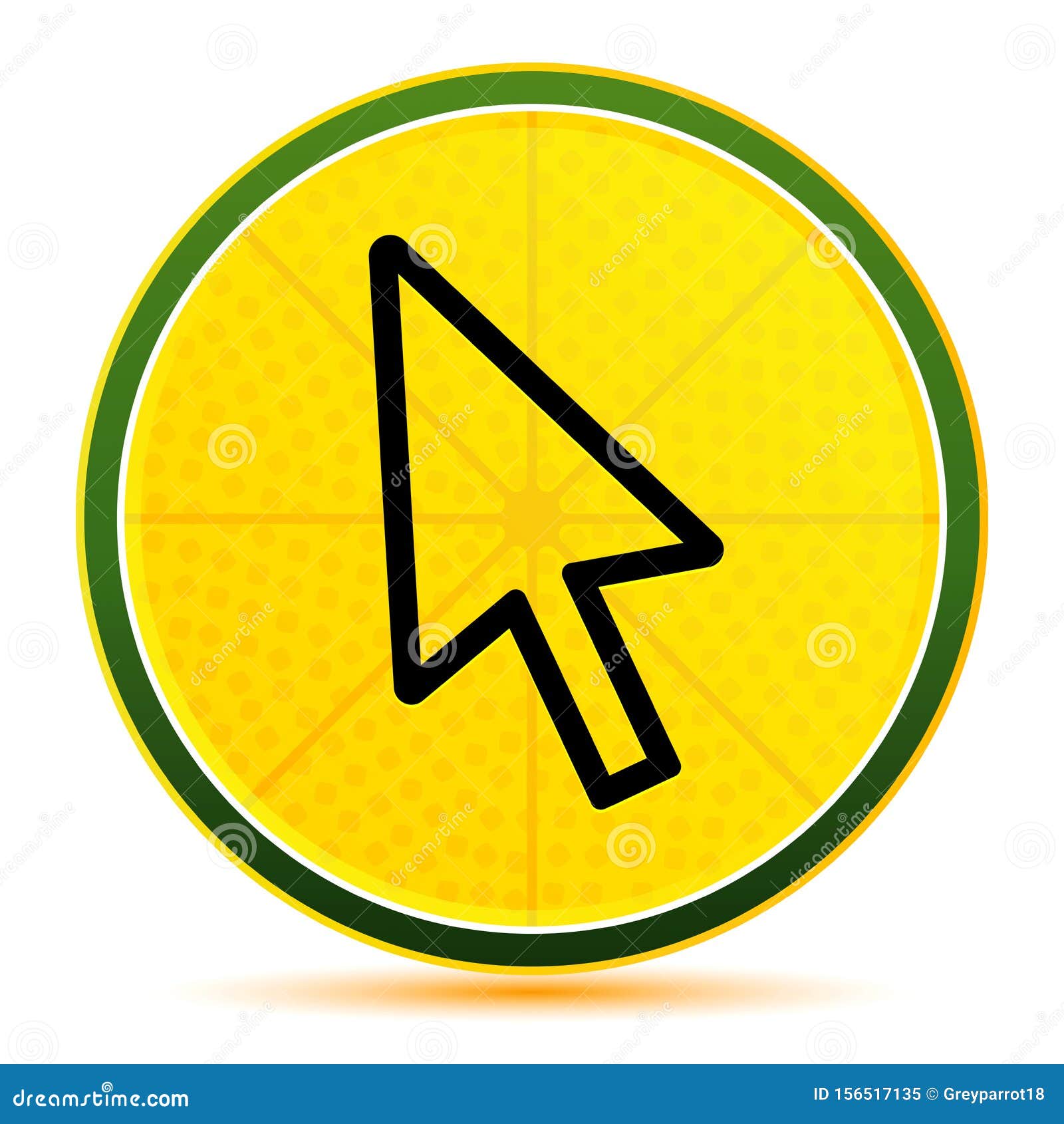 Cursor Icon Lemon Lime Yellow Round Button Illustration Stock ...