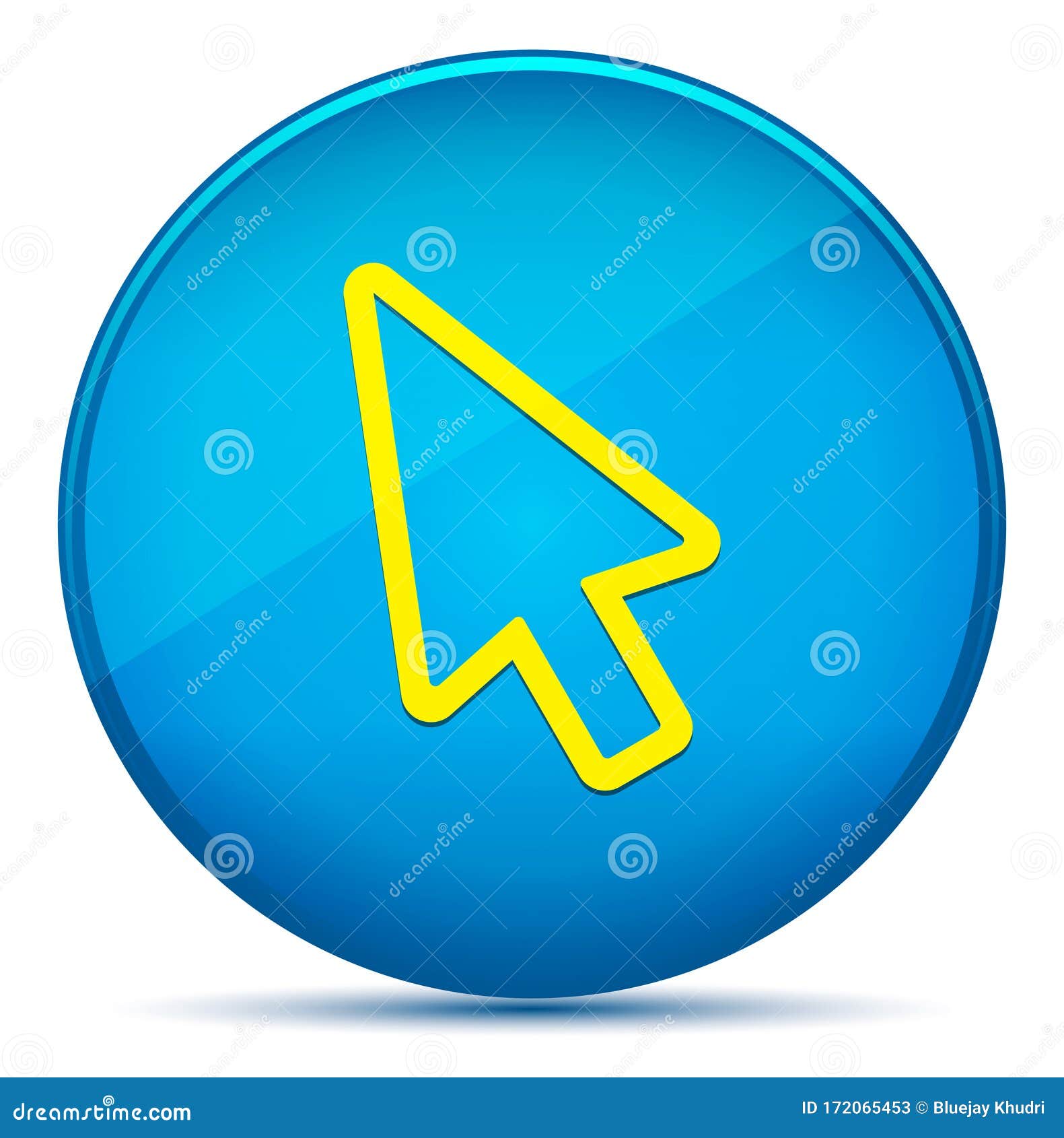 Cursor Icon Modern Flat Cyan Blue Round Button Stock Illustration ...