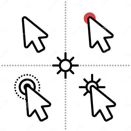 Cursor Icon, Mouse Pointer Arrow Clicks a Link Element Stock Vector ...