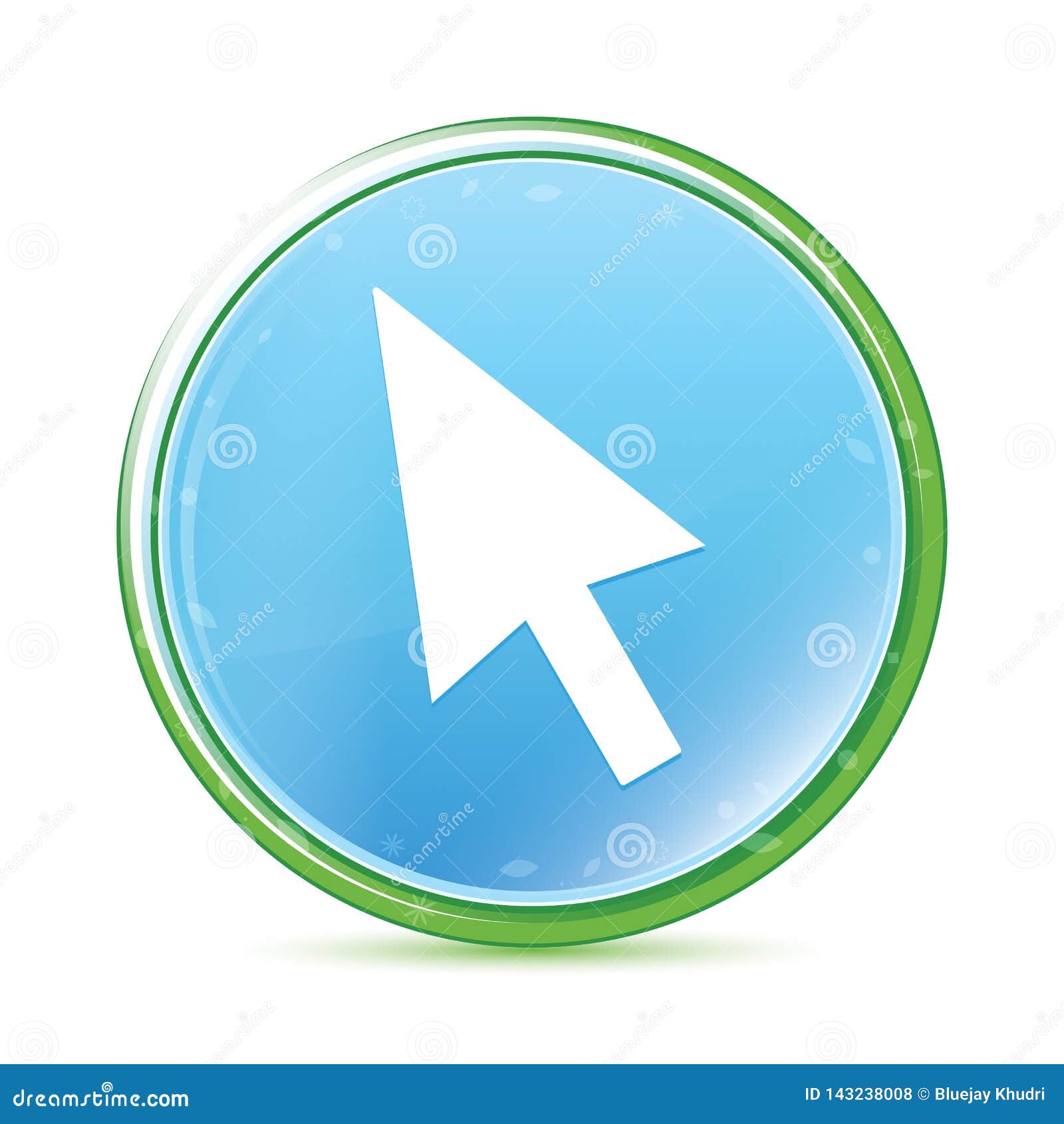 Cursor Icon Natural Aqua Cyan Blue Round Button Stock Illustration ...