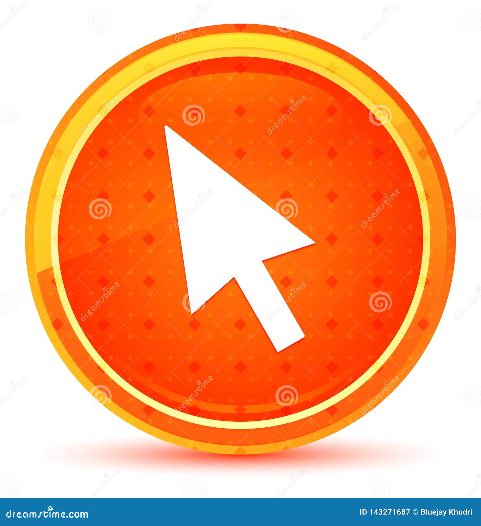 Cursor Icon Natural Orange Round Button Stock Illustration ...