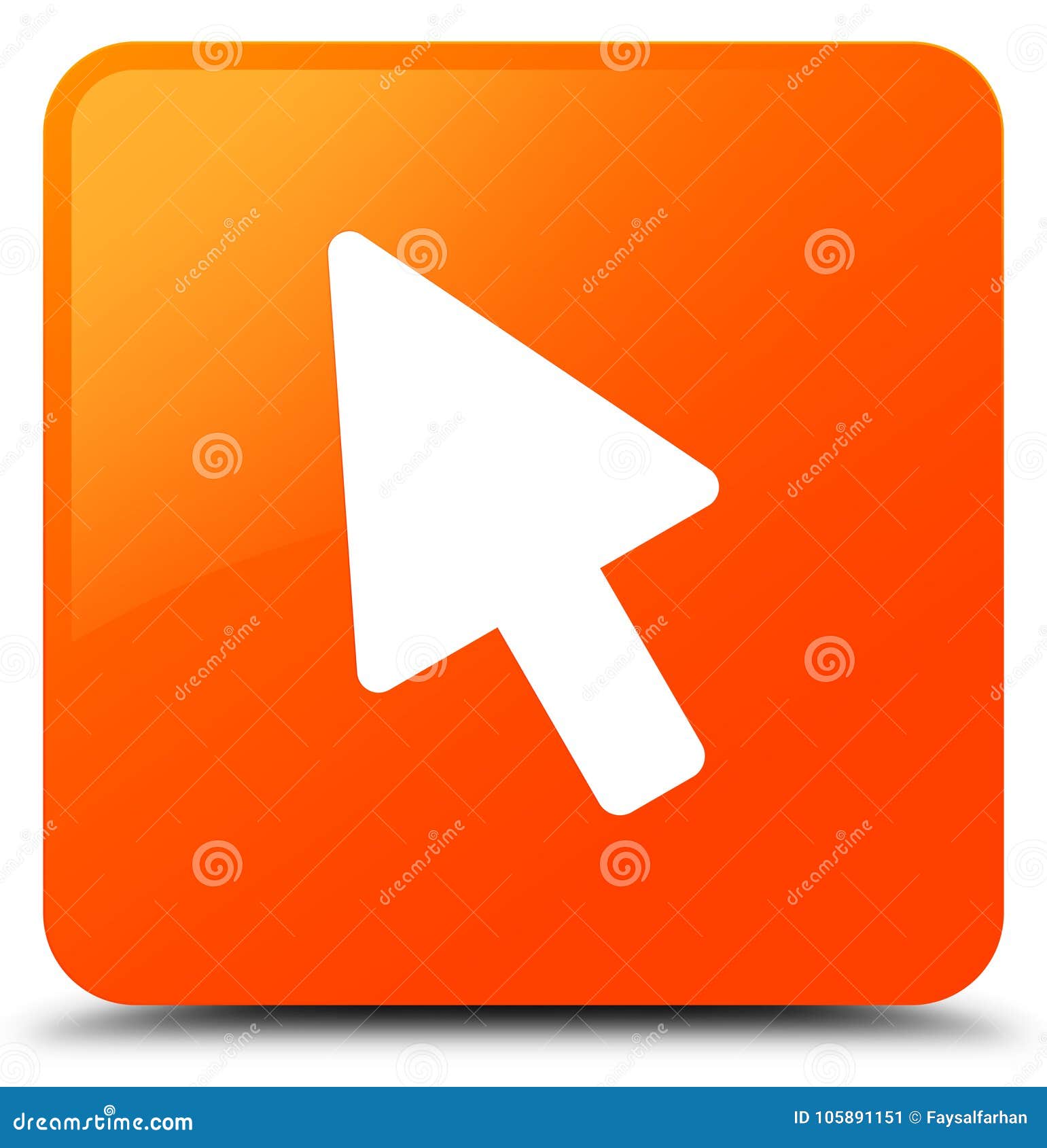 Cursor Icon Orange Square Button Stock Illustration - Illustration of ...