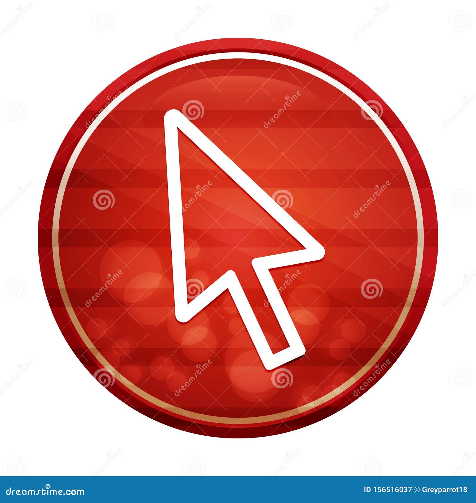 Cursor Icon Realistic Diagonal Motion Red Round Button Illustration ...