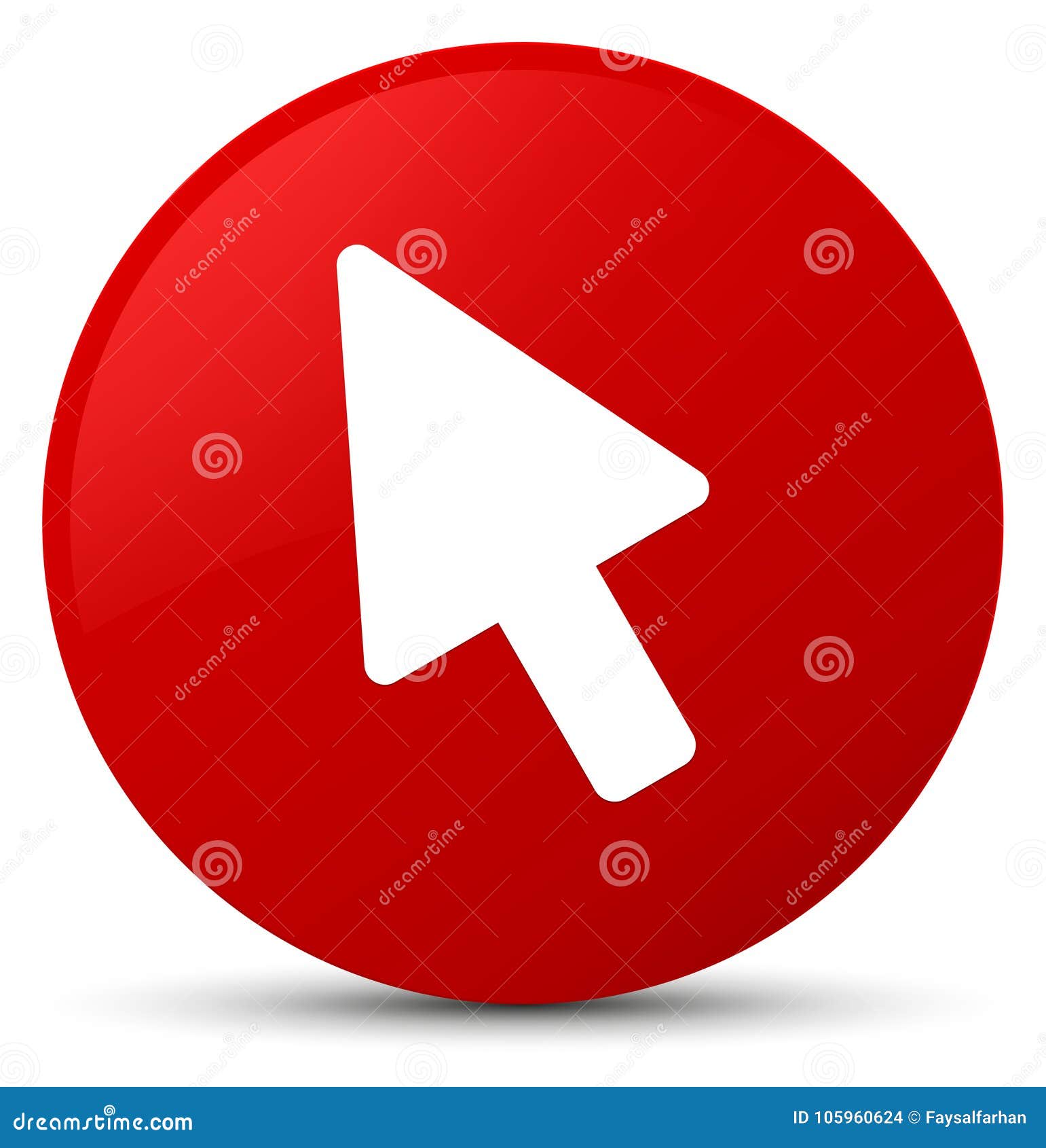 Cursor Icon Red Round Button Stock Illustration - Illustration of sign ...