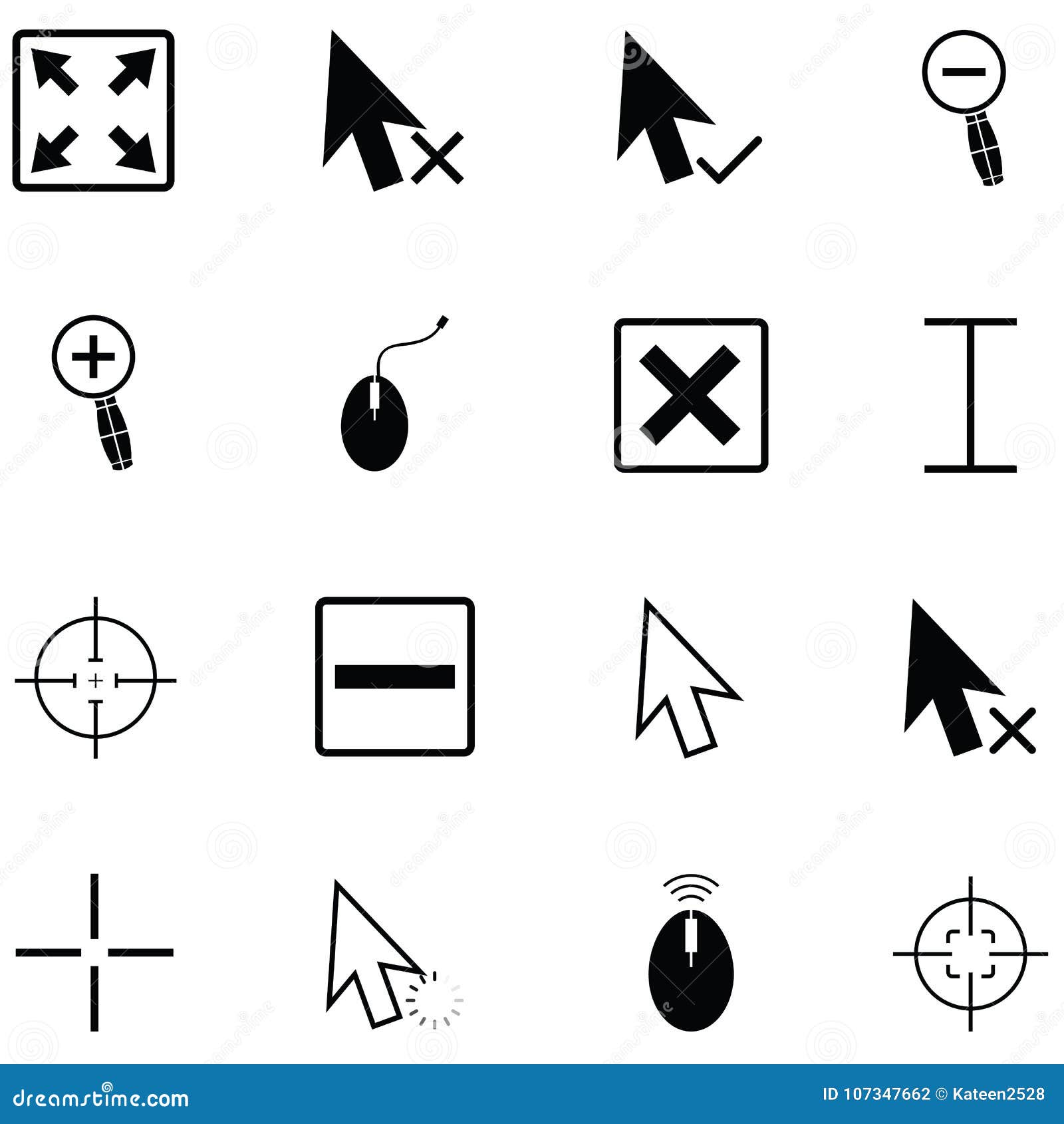 Cursor icon set stock vector. Illustration of business - 107347662