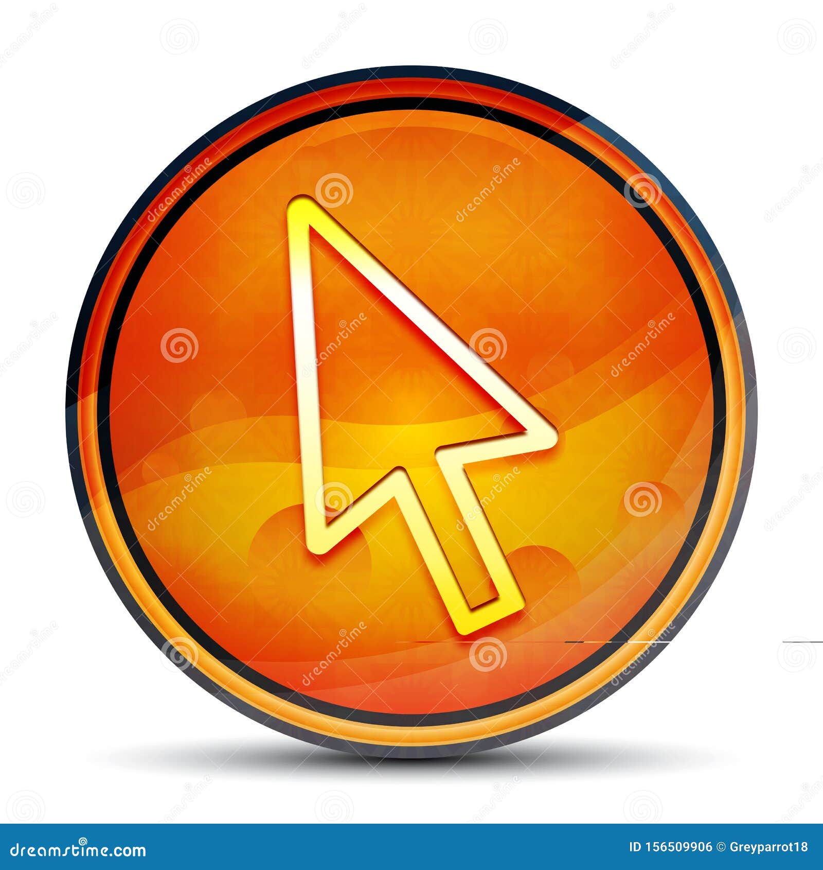 Cursor Icon Shiny Bright Orange Round Button Illustration Stock Photo ...