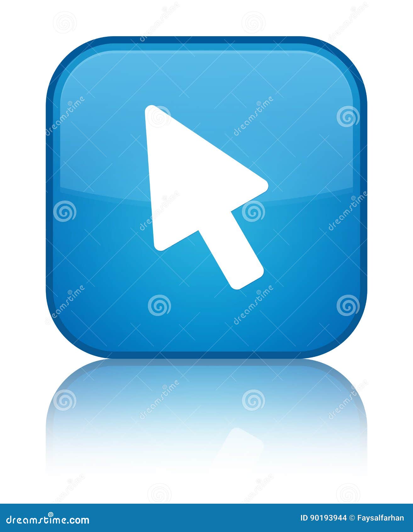 Cursor Icon Special Cyan Blue Square Button Stock Illustration ...