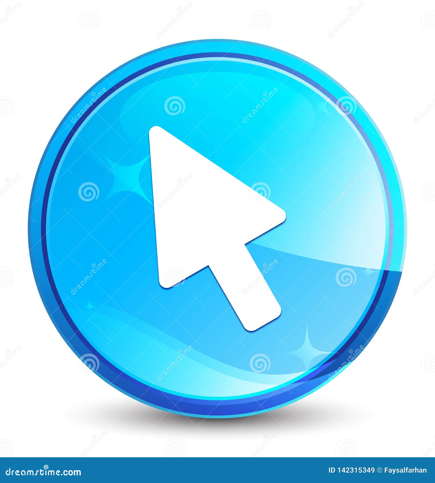 Cursor Icon Splash Natural Blue Round Button Stock Vector ...
