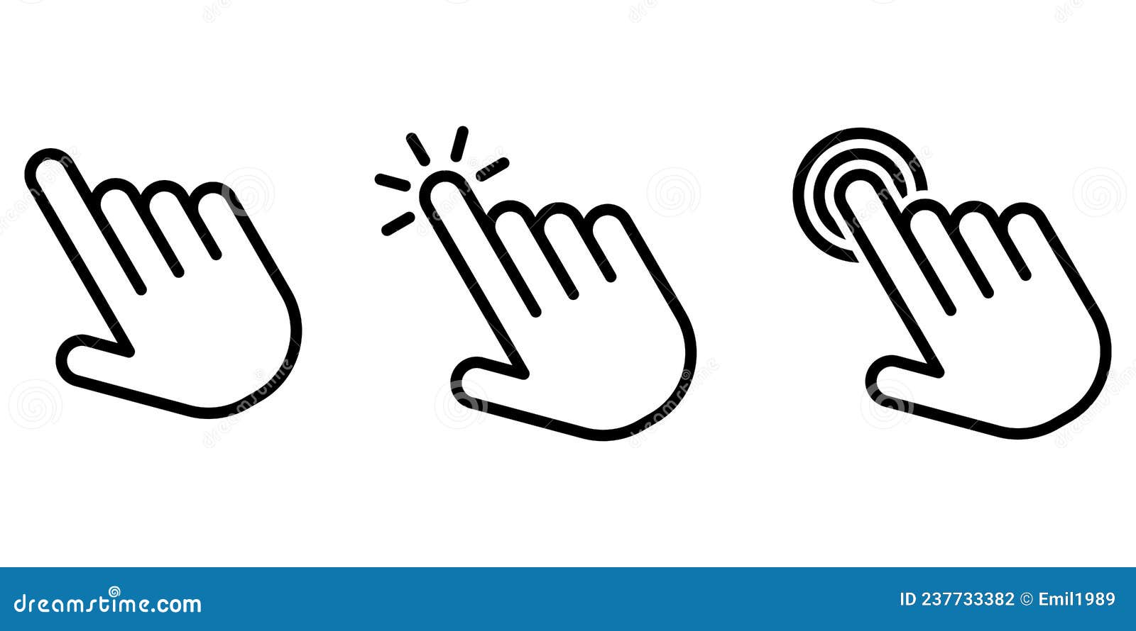 Cursor Icon Symbol Set Simple Design Stock Vector - Illustration of ...