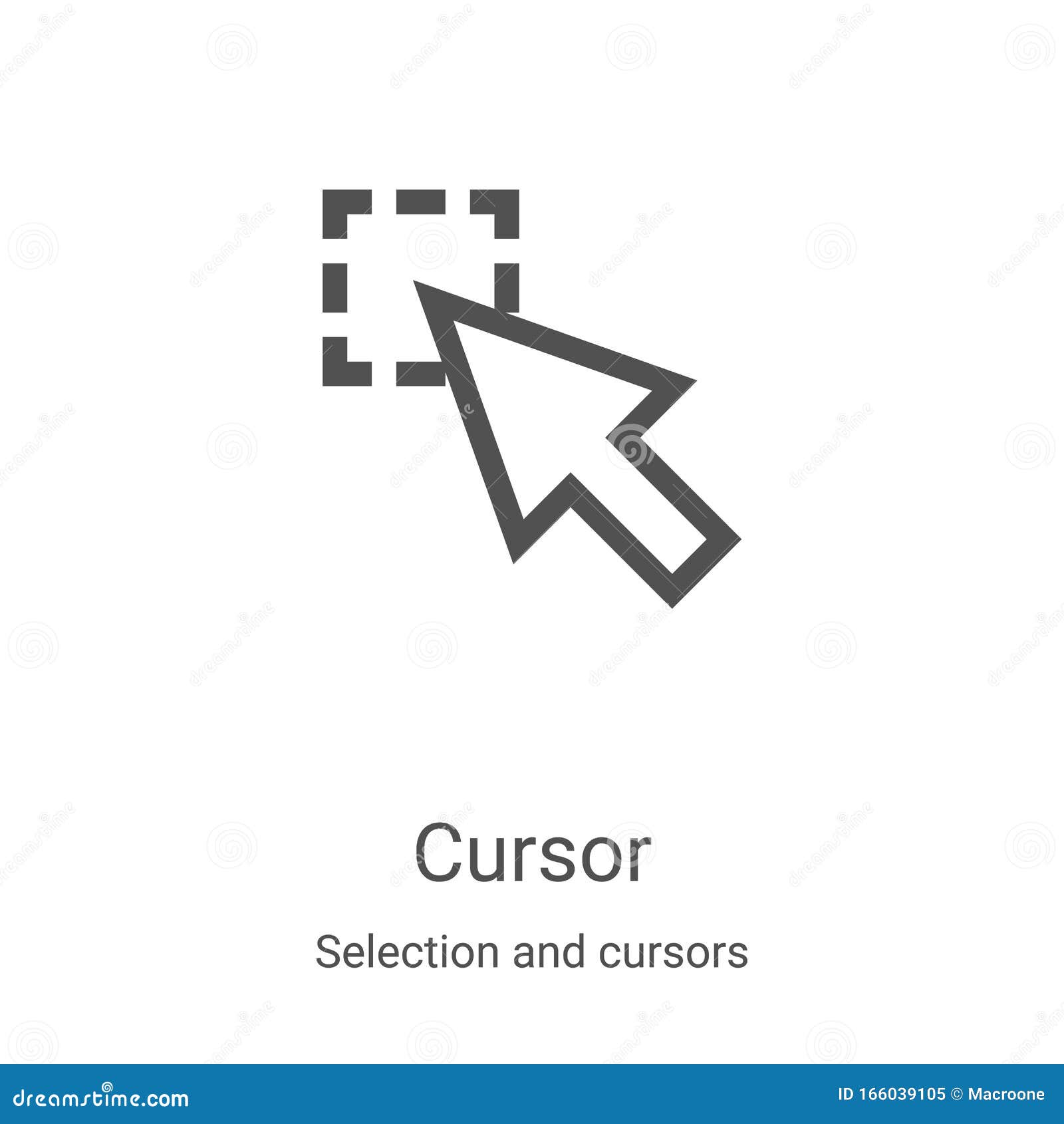Cursor Icon Vector from Selection and Cursors Collection. Thin Line ...
