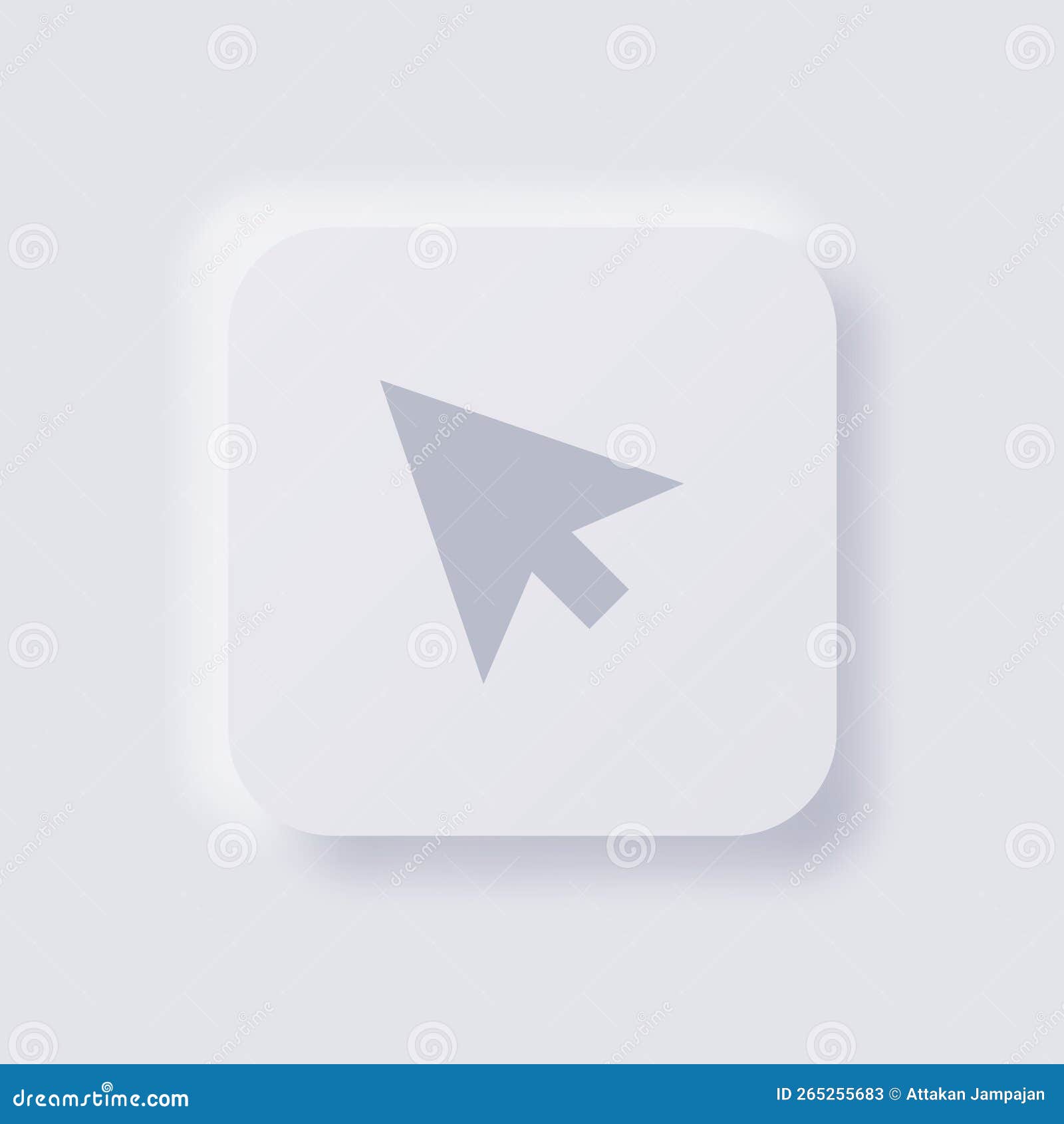 Cursor Icon, White Neumorphism Soft UI Design for Web Design. Stock ...