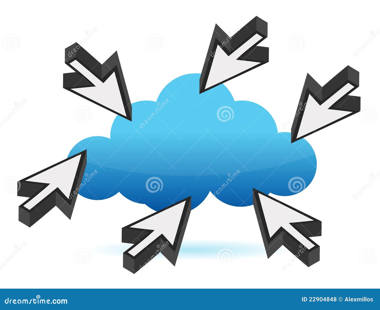 Cursor Icons Clicking on a Cloud Stock Vector - Illustration of network, globalization: 22904848
