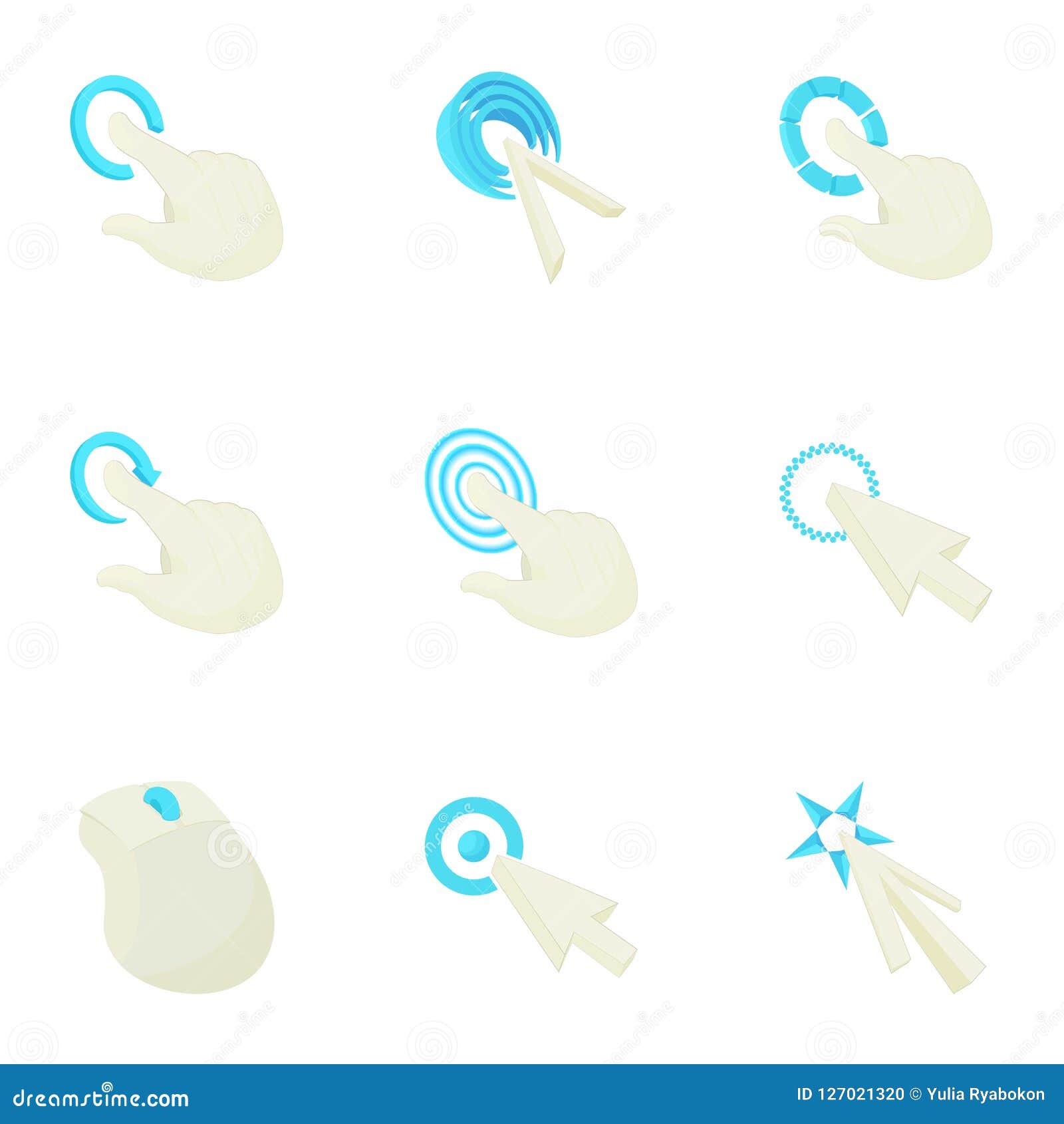Cursor Icons Set, Cartoon Style Stock Illustration - Illustration of ...