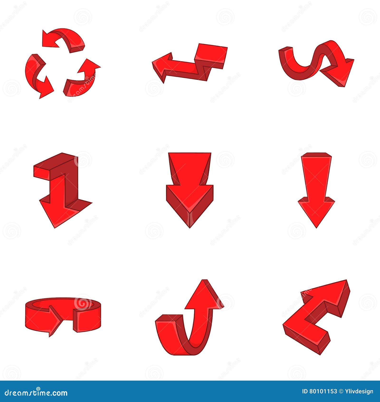 Cursor Icons Set, Cartoon Style Stock Vector - Illustration of abstract ...