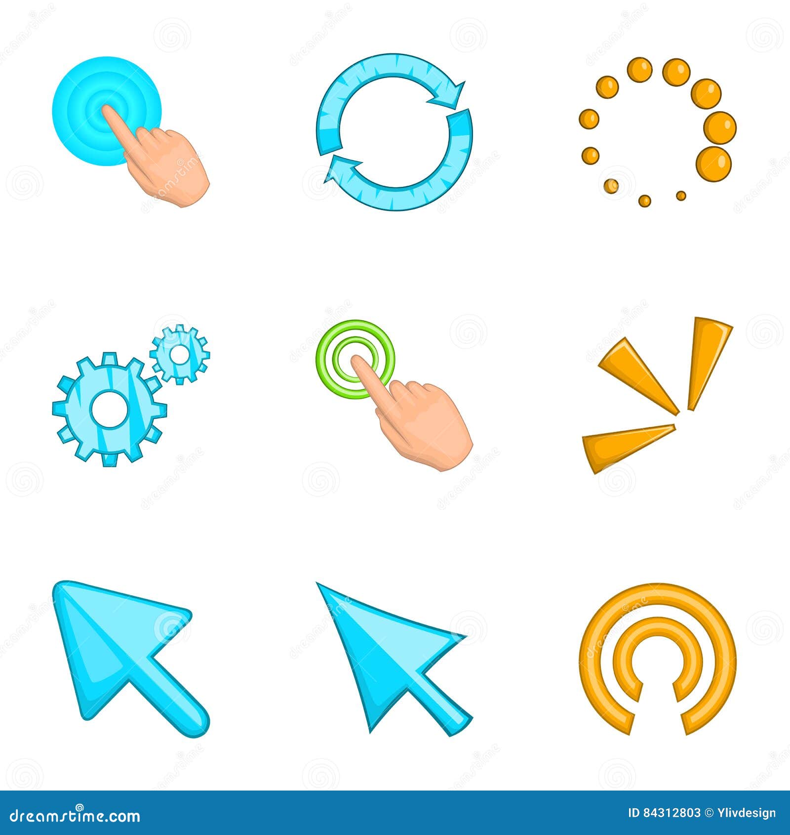 Cursor Icons Set, Cartoon Style Stock Vector - Illustration of point ...