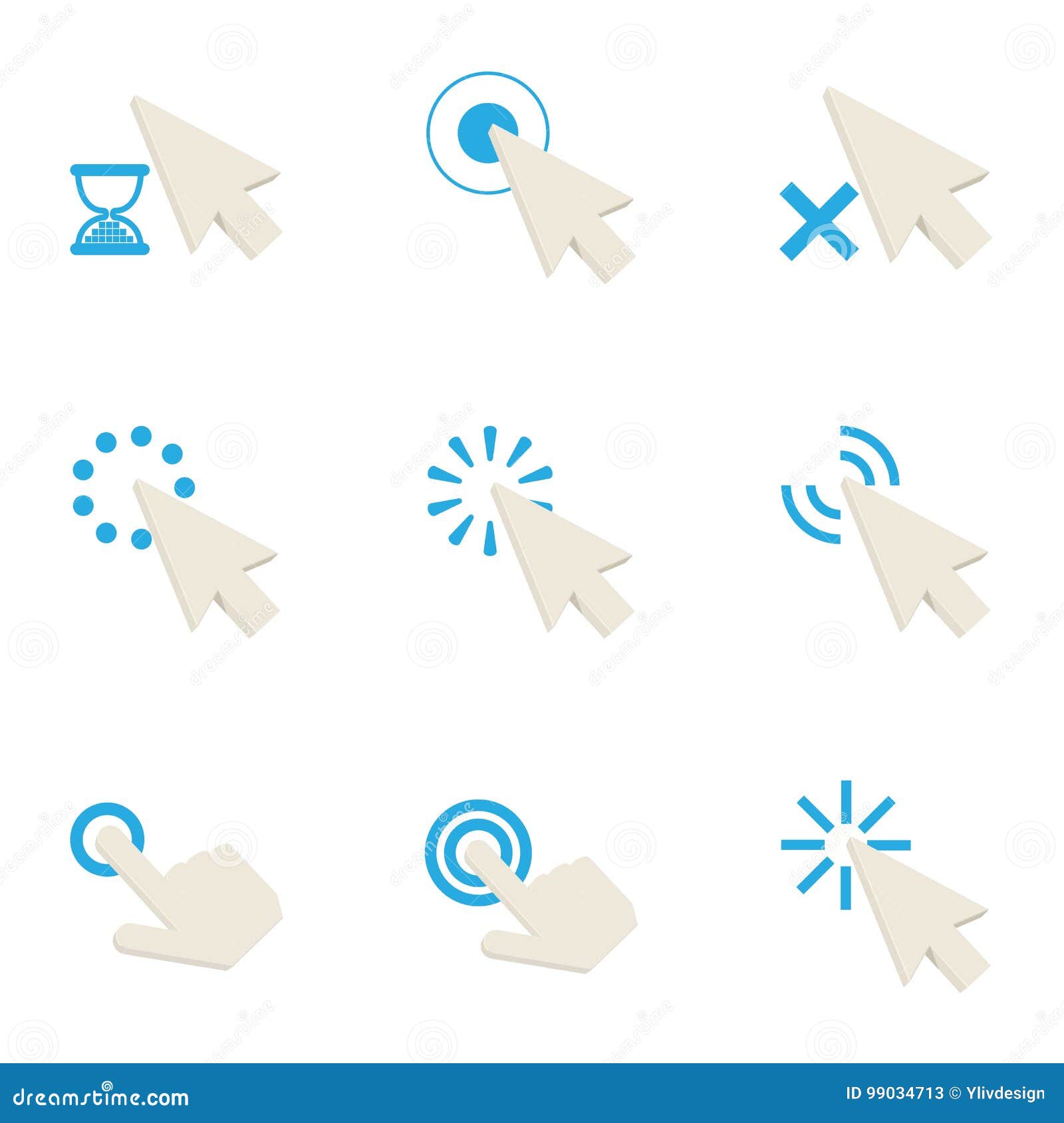 Cursor Icons Set, Cartoon Style Stock Vector - Illustration of aiming ...