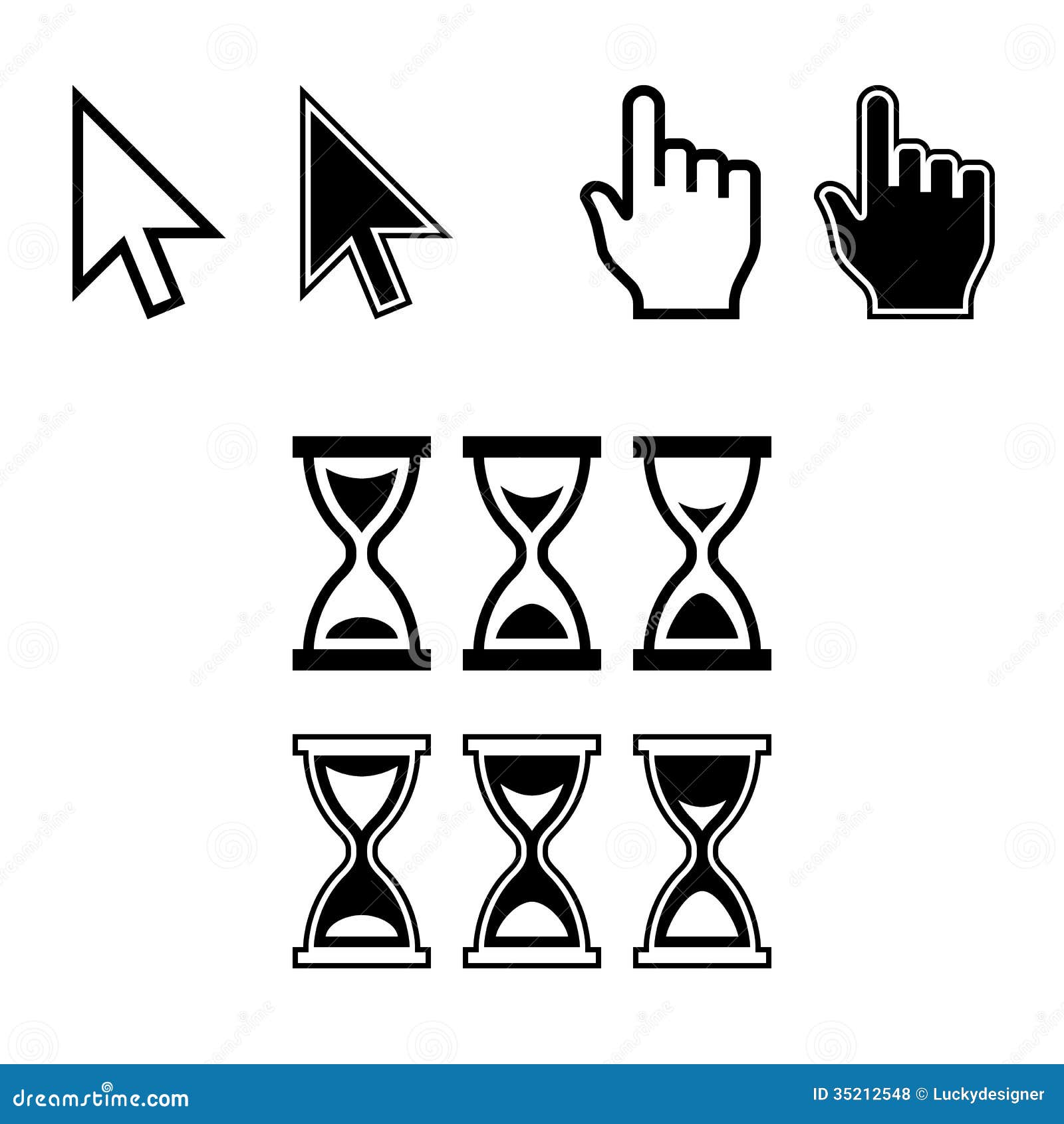 Cursor-Ikonen. Mauszeiger-Satz Vektor Abbildung - Illustration von ...