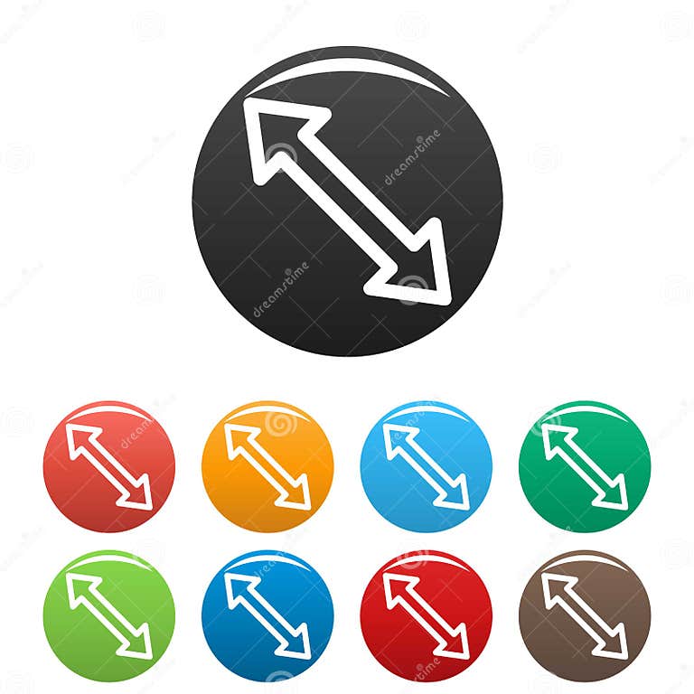 Cursor Increase Element Icons Set Color Vector Stock Vector ...